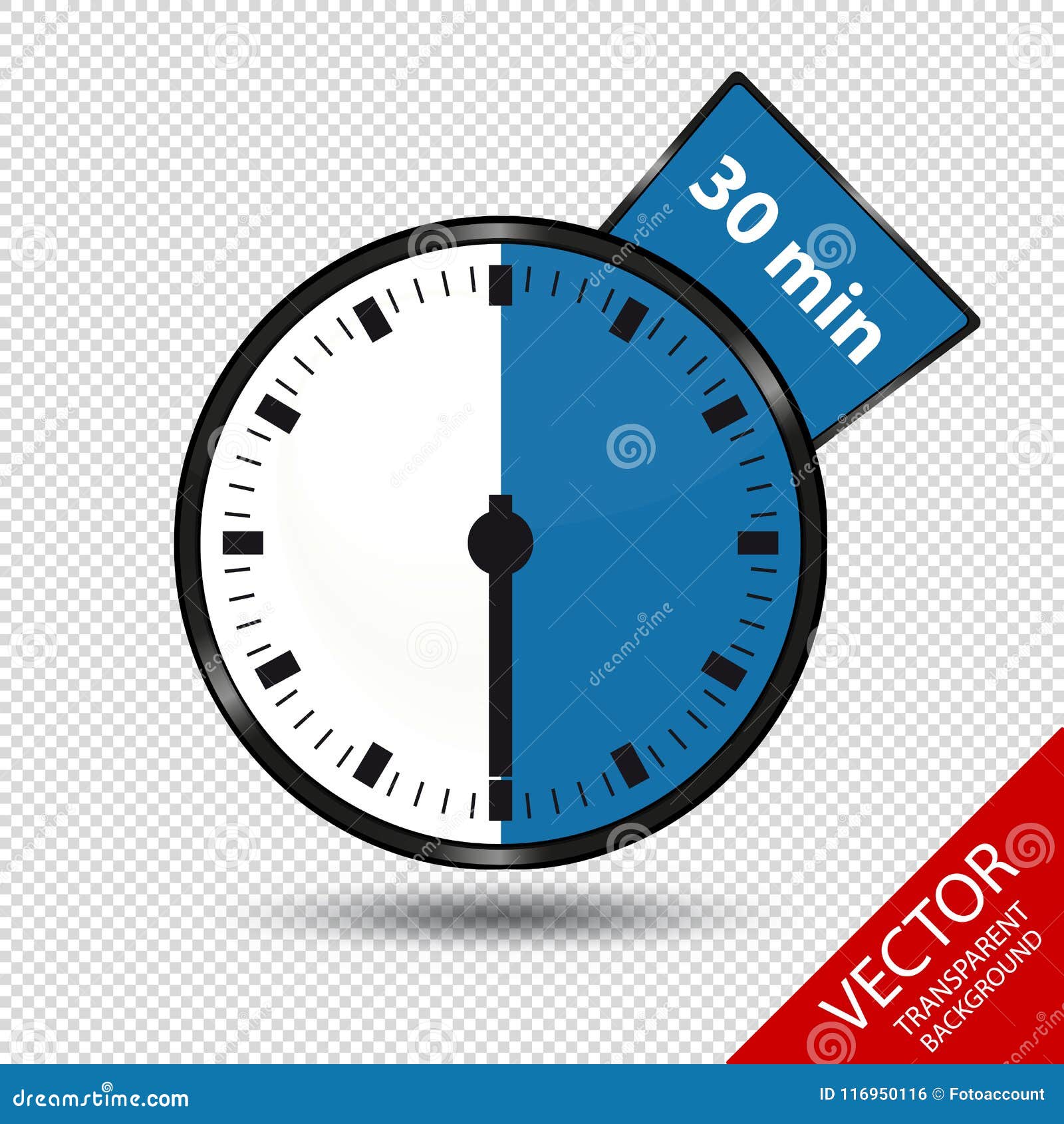 Timer 30 Minutes - Vector Illustration - Isolated on Transparent ... Timer 30 Minutes - Vector Illustration - Isolated on Transparent ...