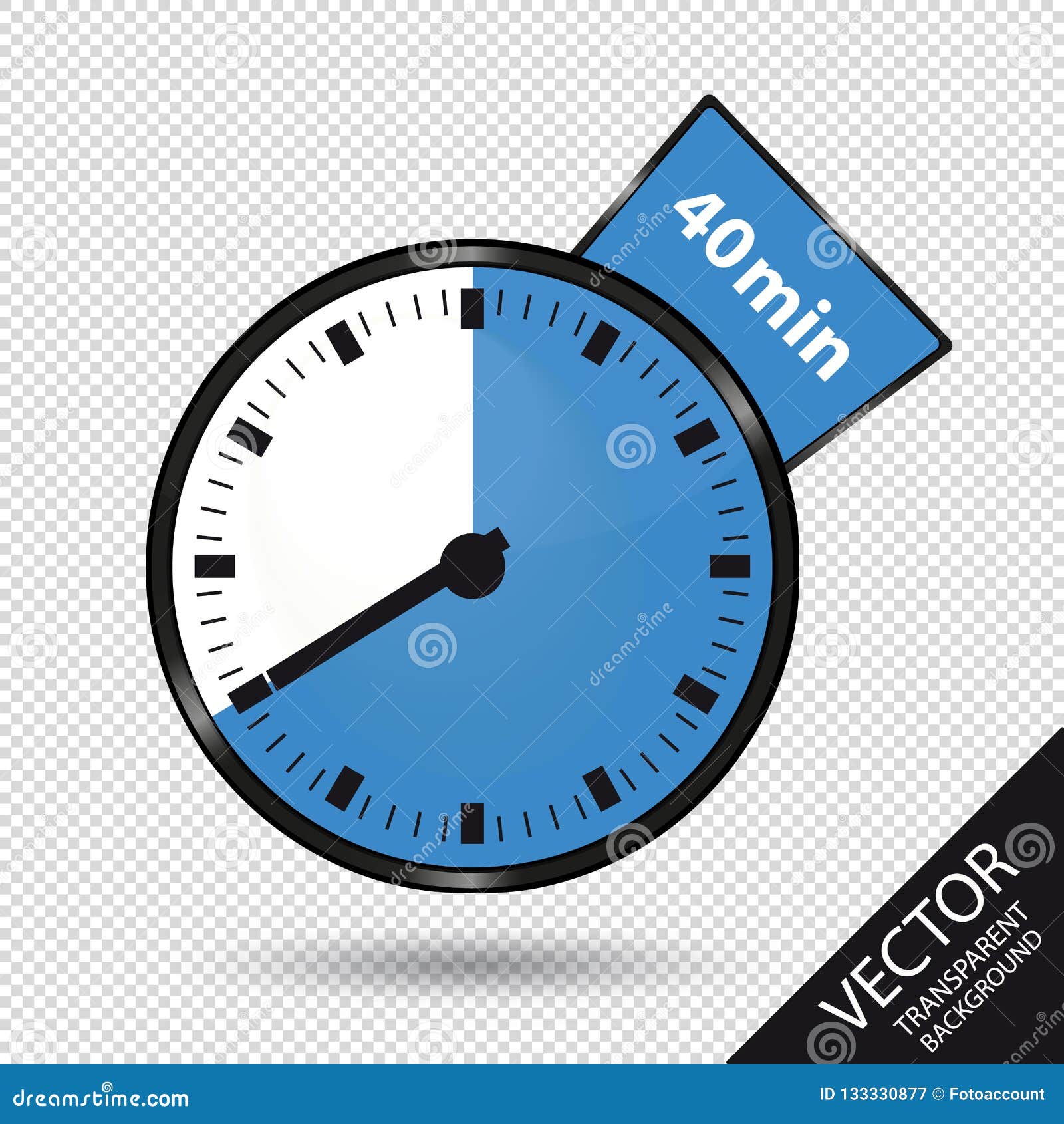 Timer 40 Minutes - Vector Illustration - Isolated on Transparent ... Timer 40 Minutes - Vector Illustration - Isolated on Transparent ...
