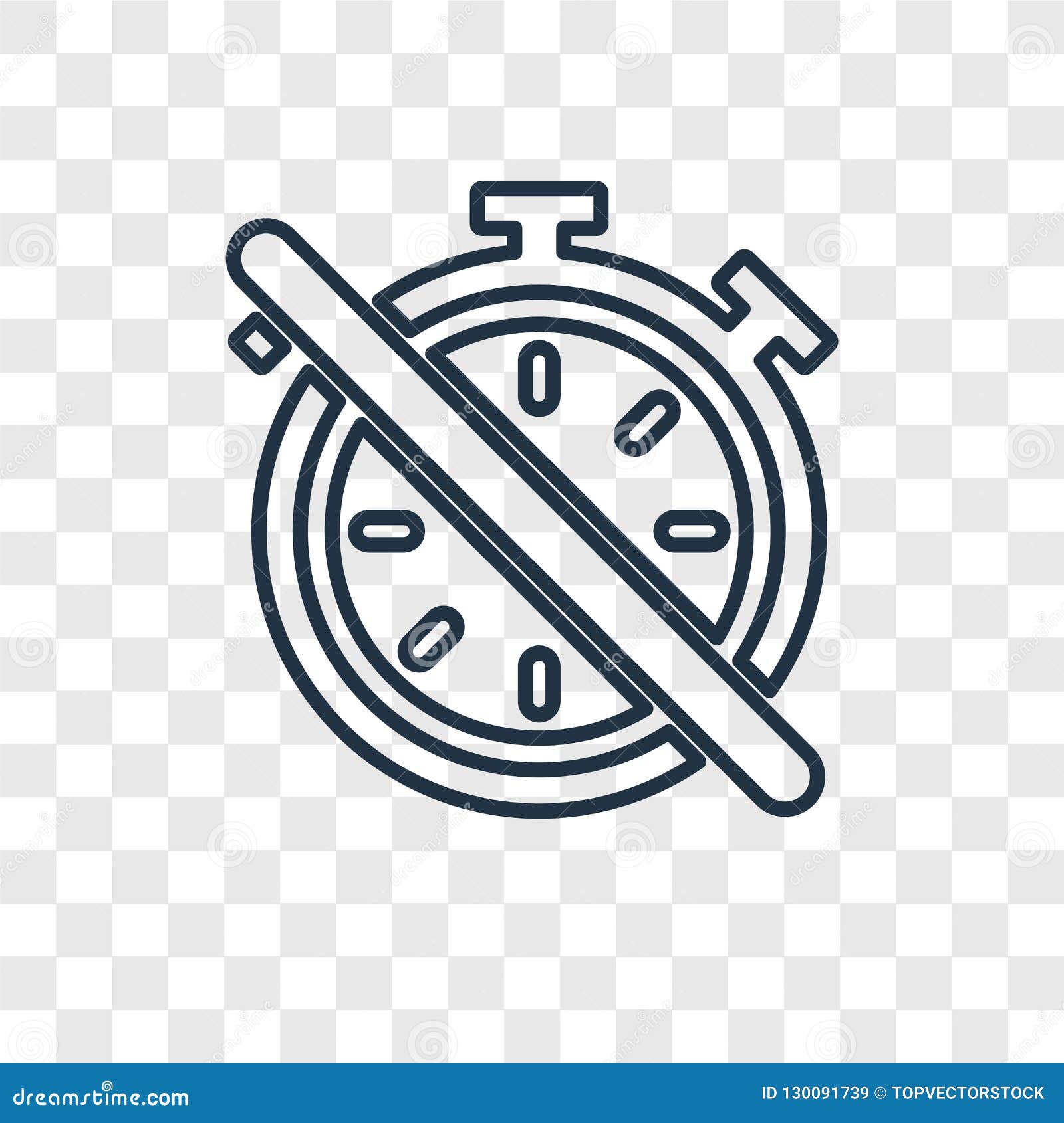 Timer Off Concept Vector Linear Icon Isolated on Transparent Background ...
