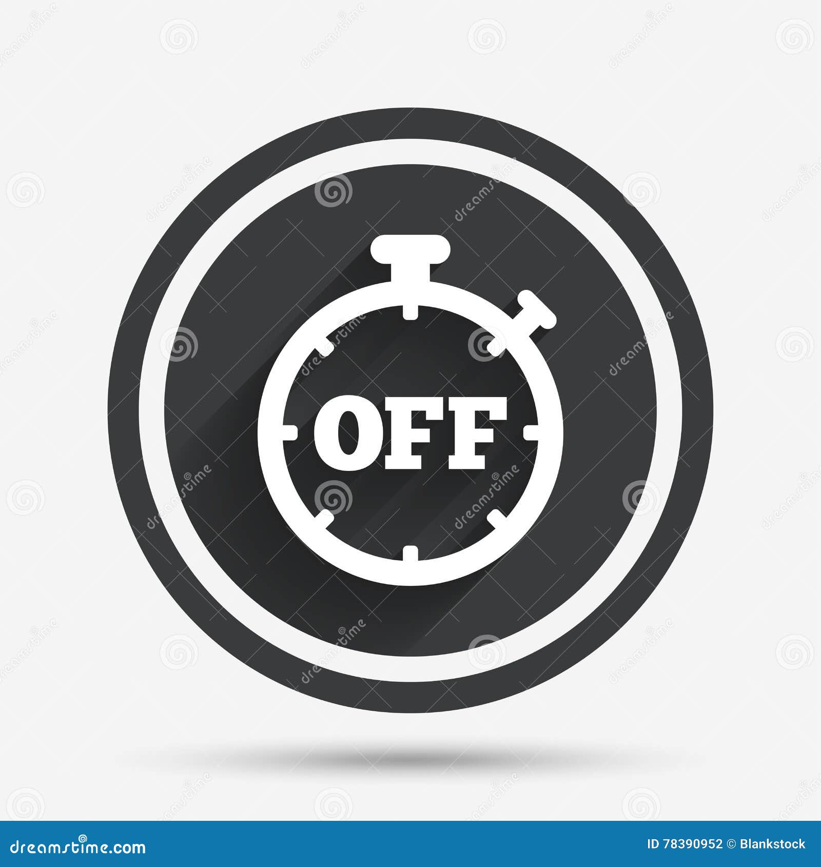 Timer Off Sign Icon. Stopwatch Symbol. Vector Illustration ...