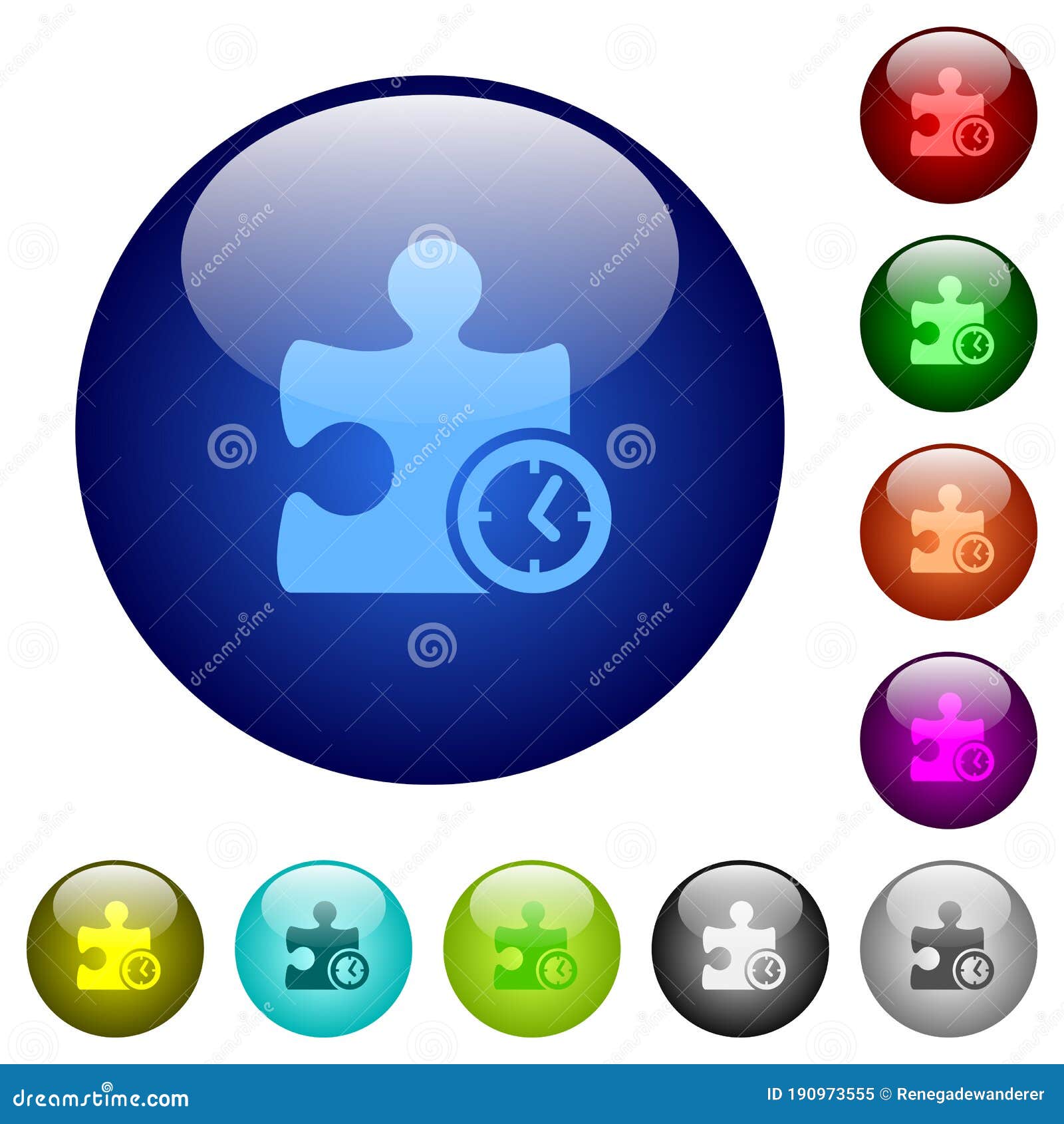 Timer Plugin Color Glass Buttons Stock Vector Illustration Of Color