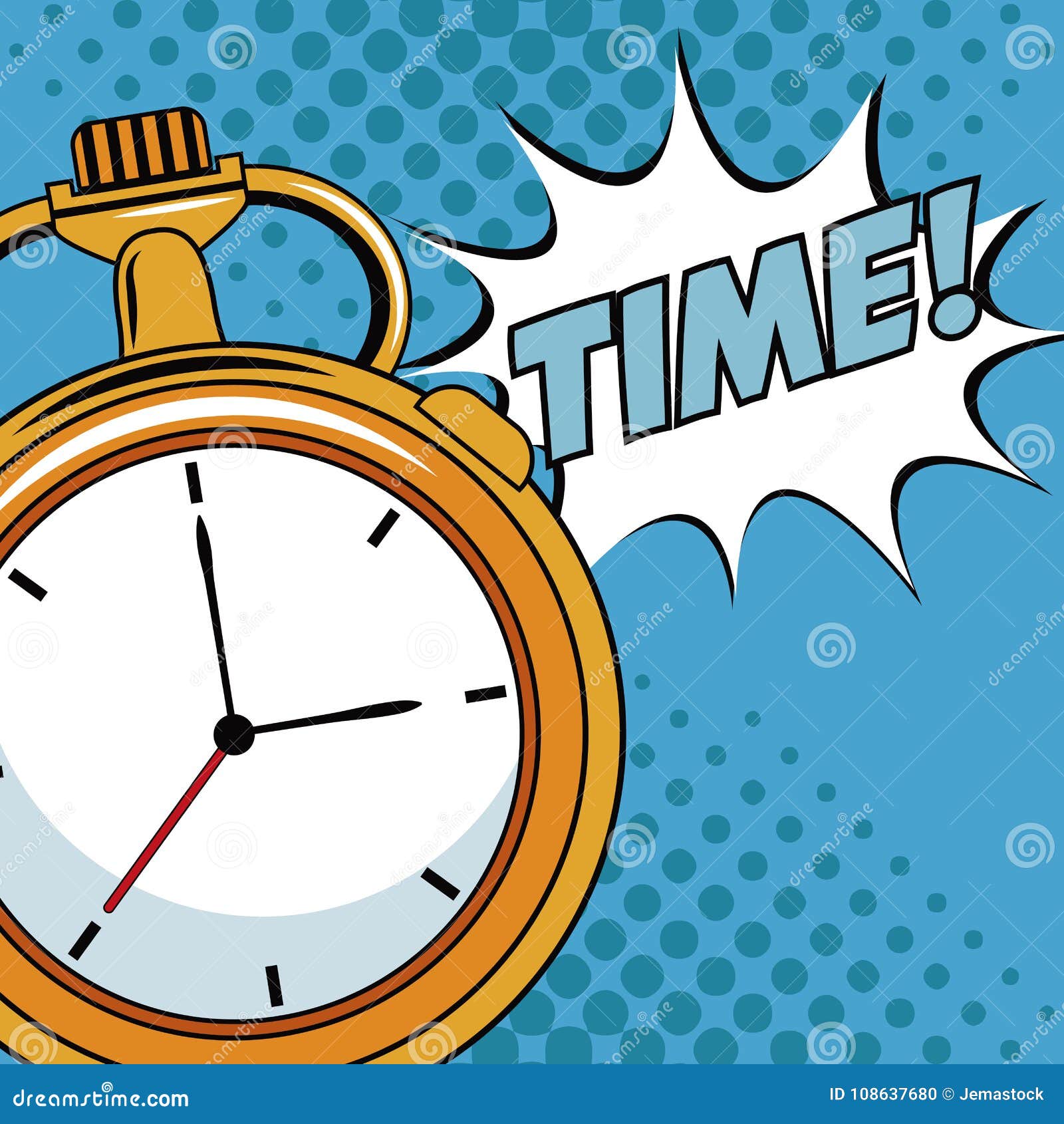 Timer pop art cartoon stock vector. Illustration of timer - 108637680