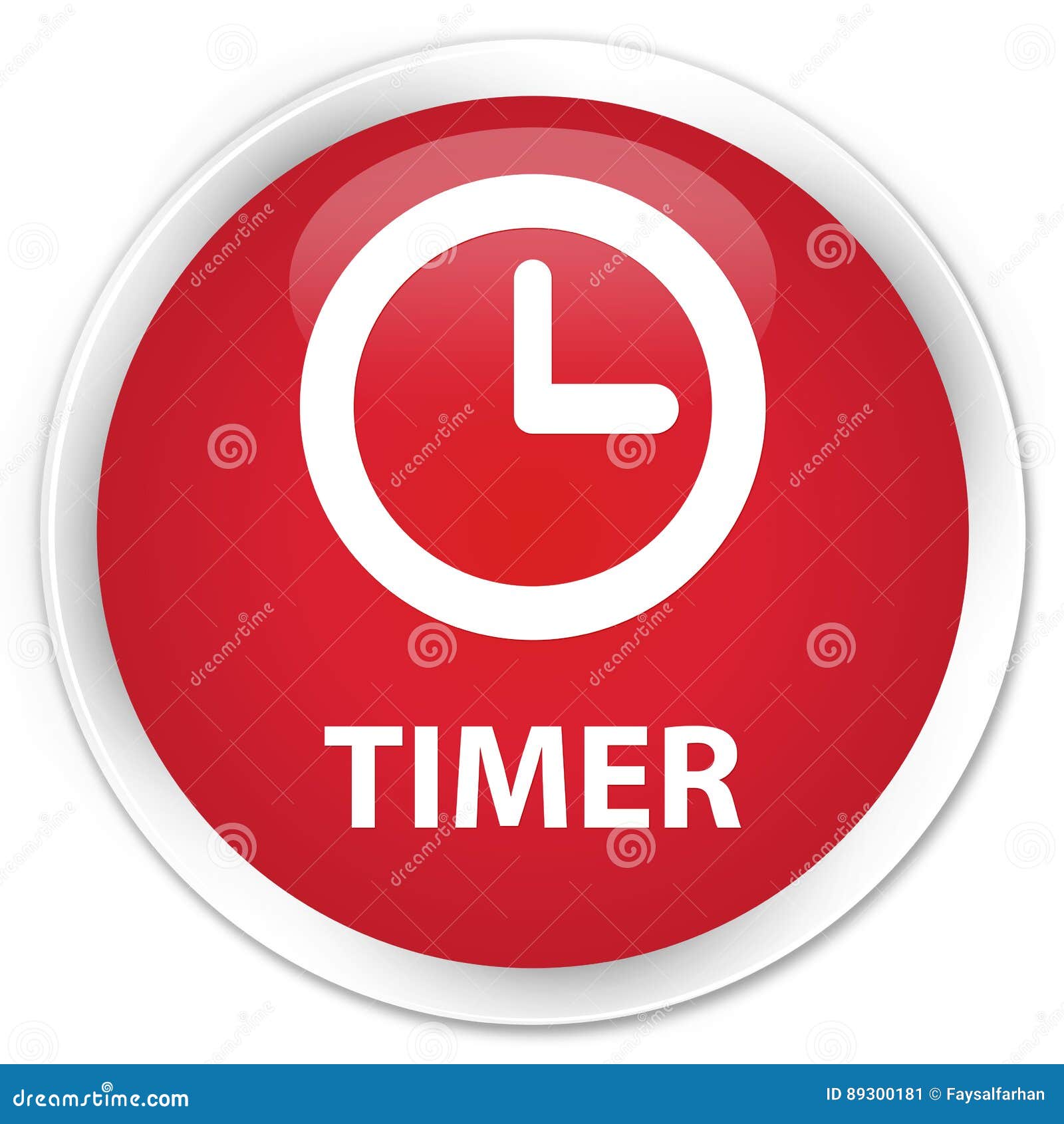 Timer Premium Red Round Button Stock Illustration - Illustration of ...