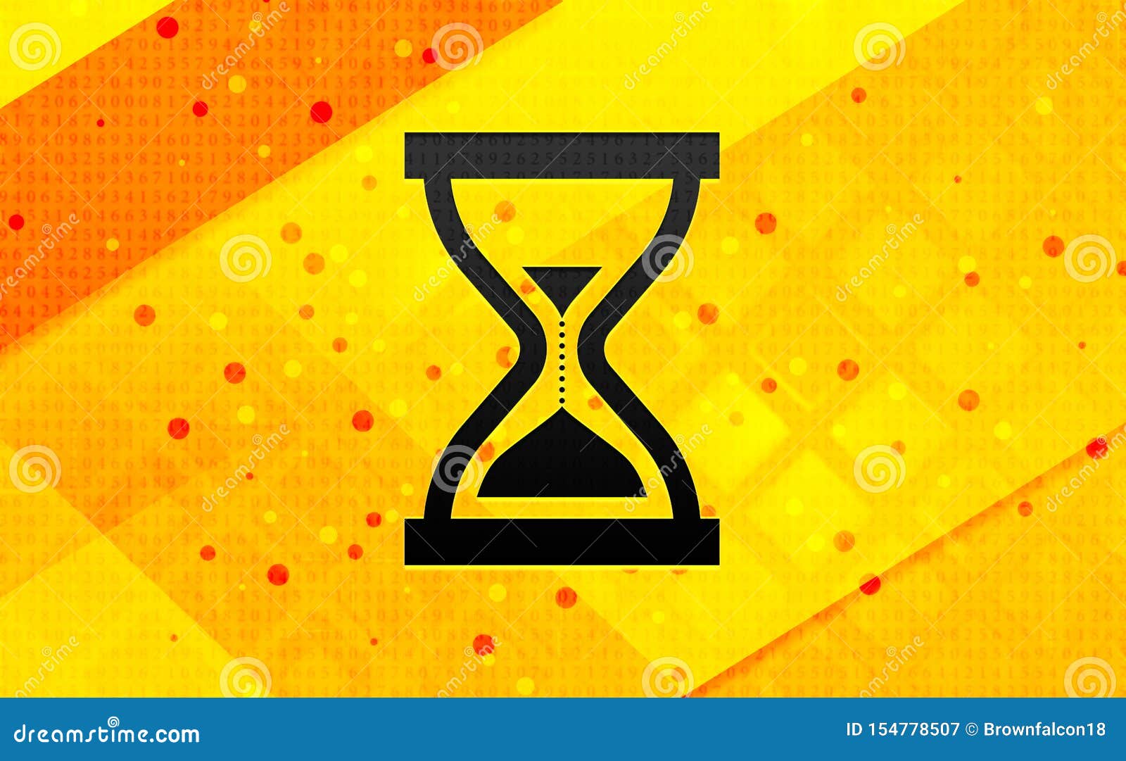 Timer Sand Hourglass Icon Abstract Digital Banner Yellow Background ...