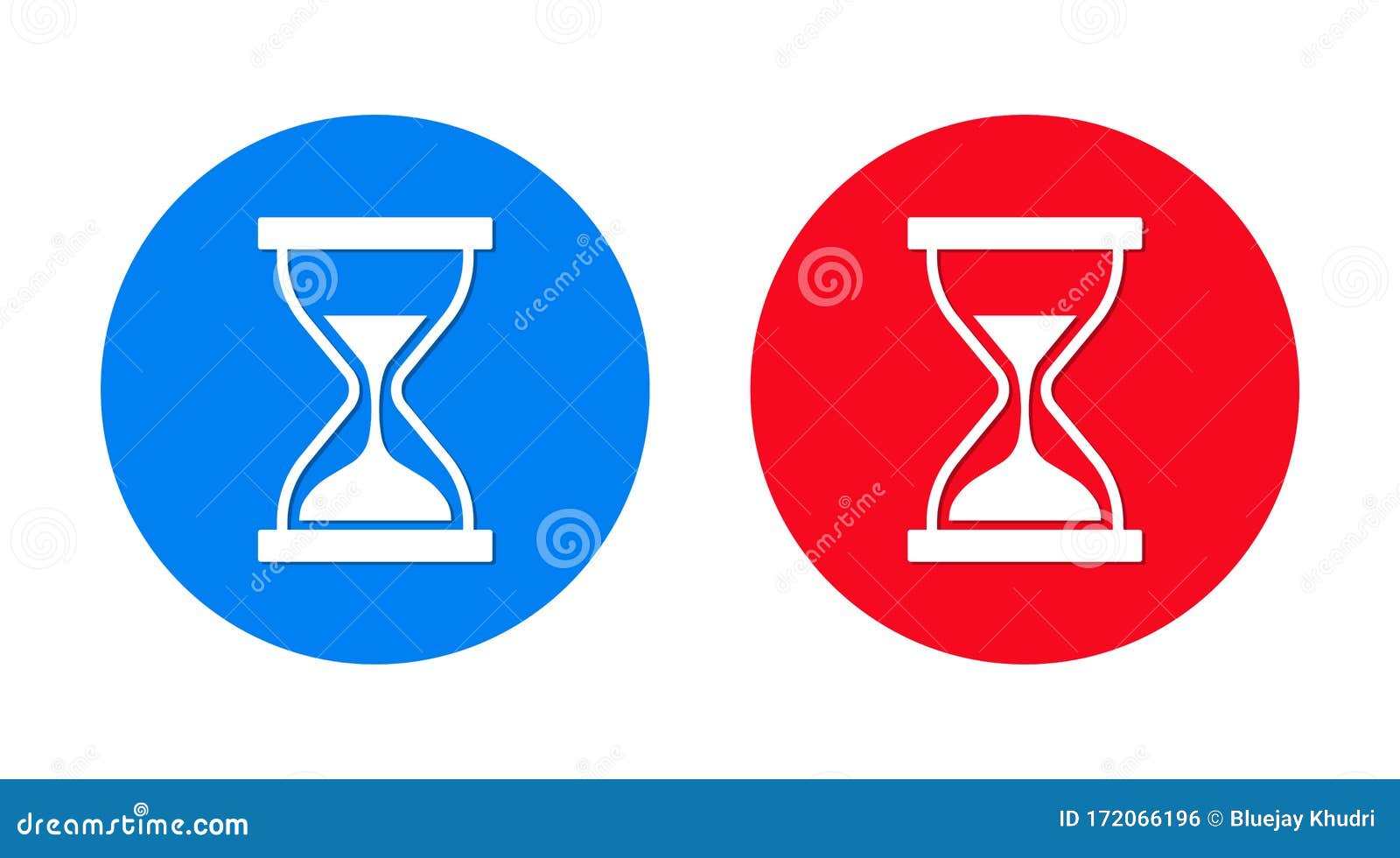 Timer Sand Hourglass Icon Flat Trendy Round Button Set Stock Vector ...