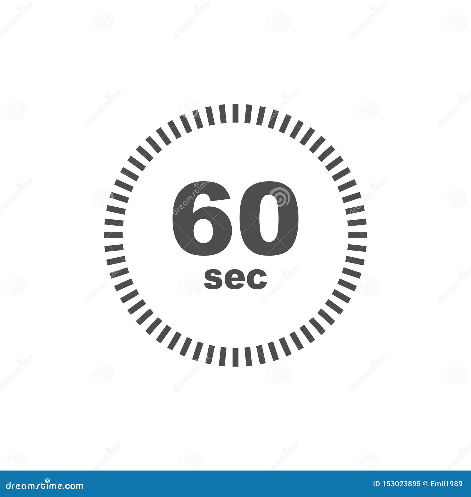 Timer 60 Sec Icon. Simple Design Stock Vector - Illustration of ...