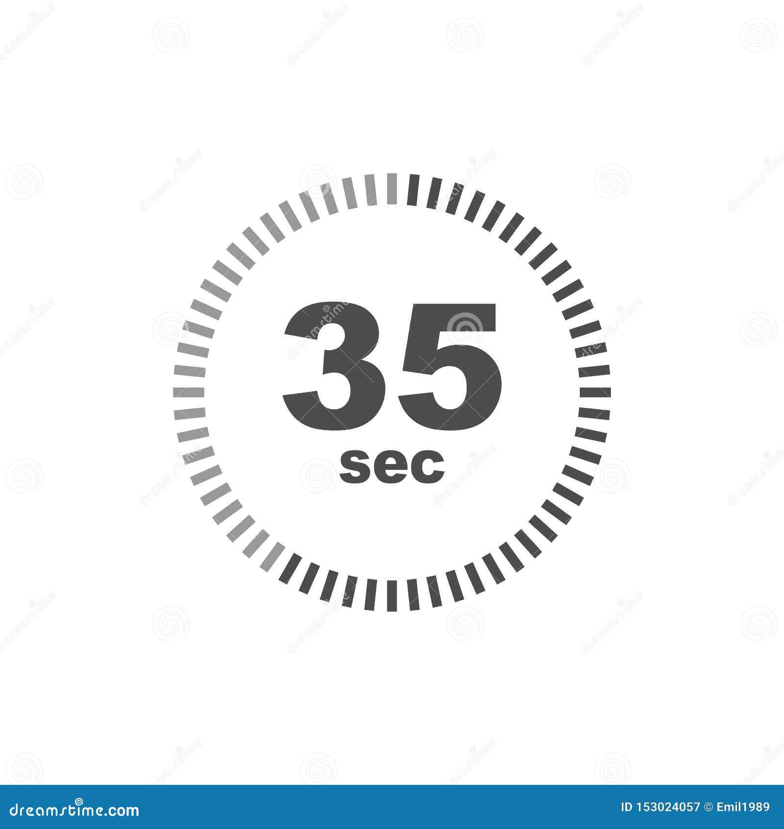Timer 35 Sec Icon. Simple Design Stock Illustration - Illustration of ...