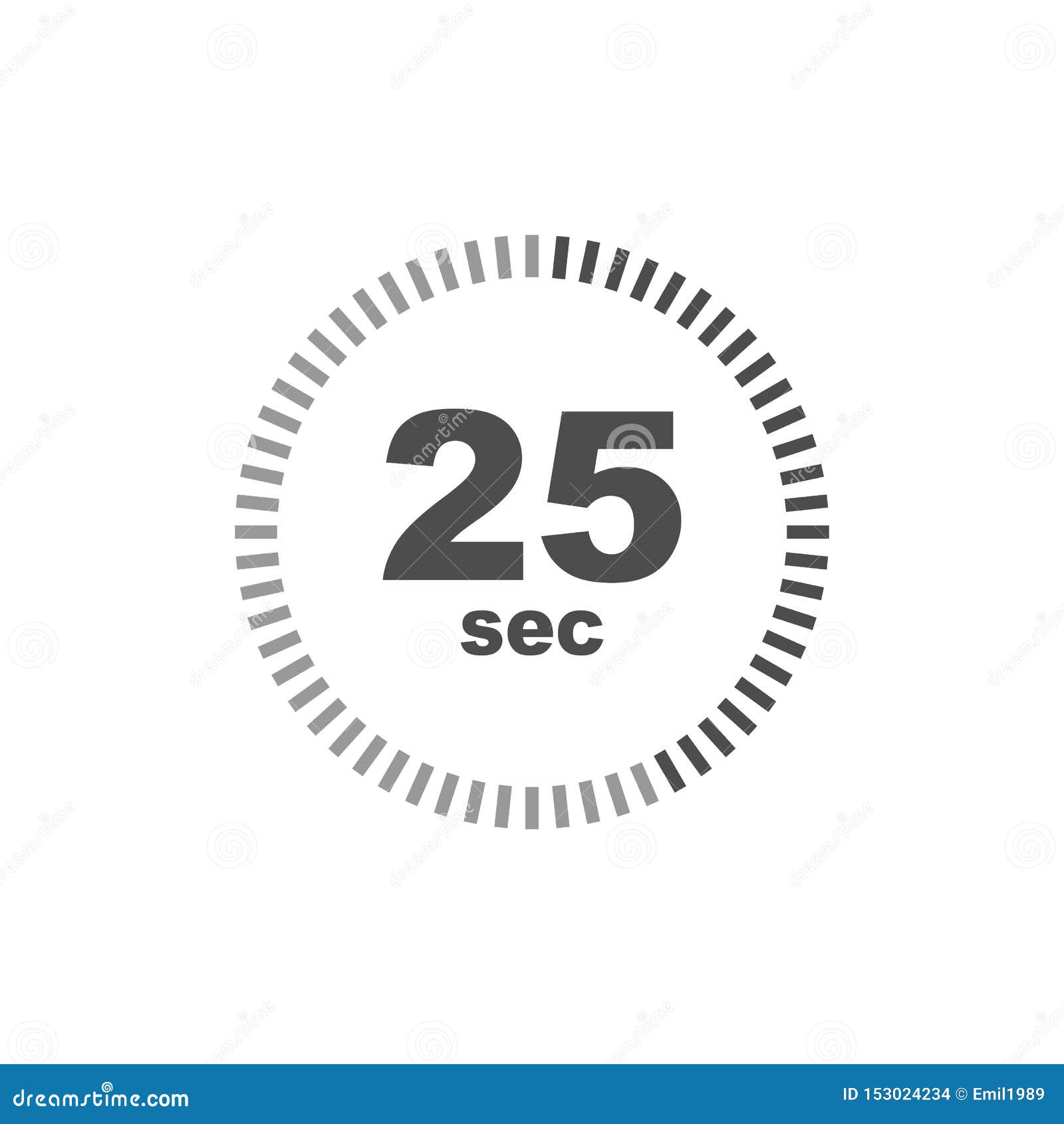 Timer 25 Sec Icon. Simple Design Stock Illustration - Illustration of ...