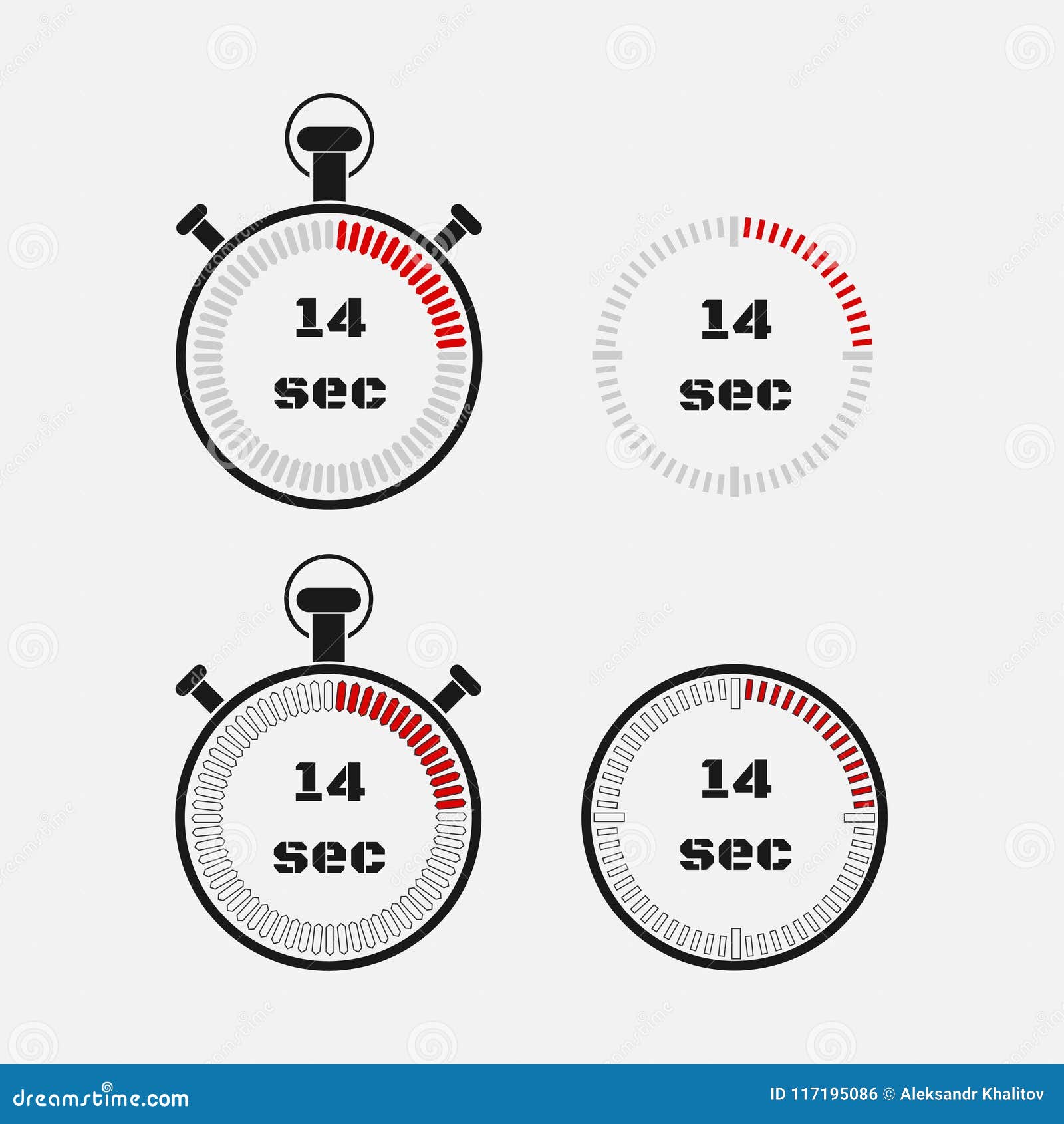 Timer 14 Seconds on Gray Background . Stock Illustration - Illustration ...