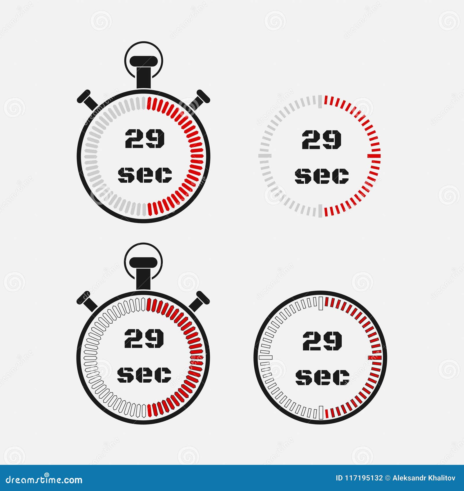 Timer 29 Seconds on Gray Background . Stock Illustration - Illustration ...