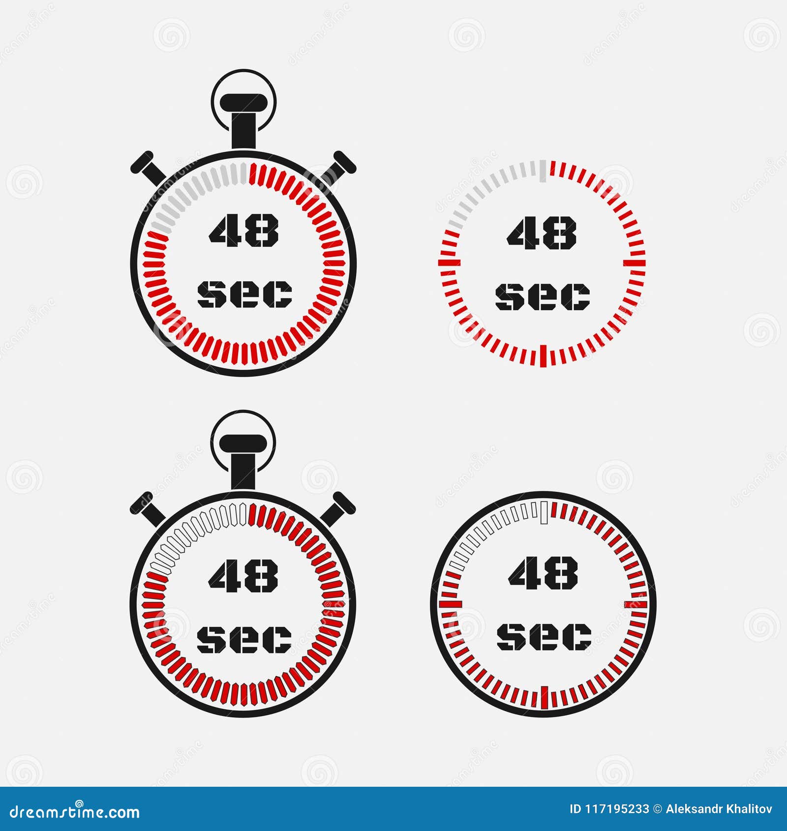 Timer 48 Seconds on Gray Background . Stock Illustration - Illustration ...