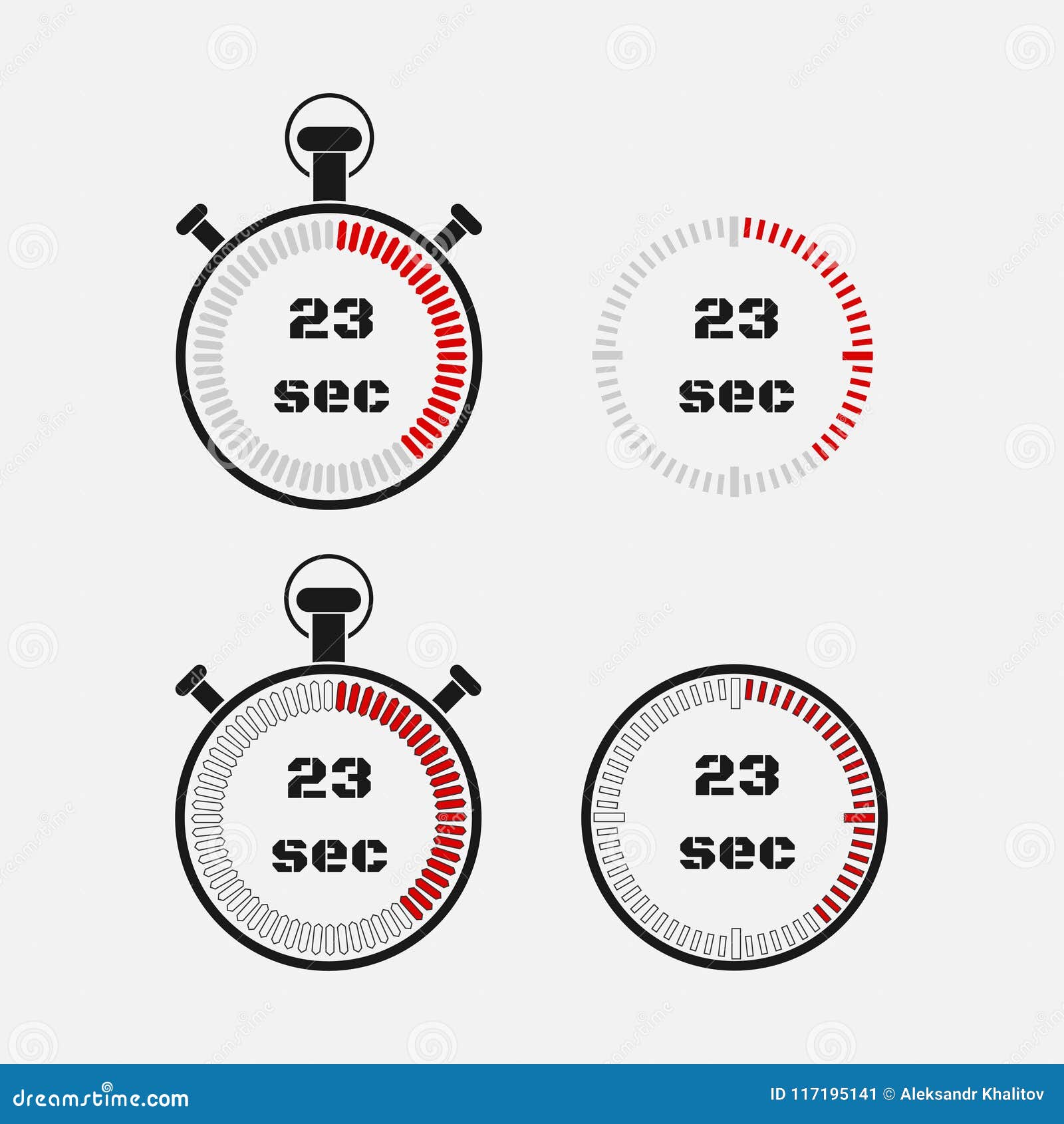 Timer 23 Seconds on Gray Background . Stock Illustration - Illustration ...
