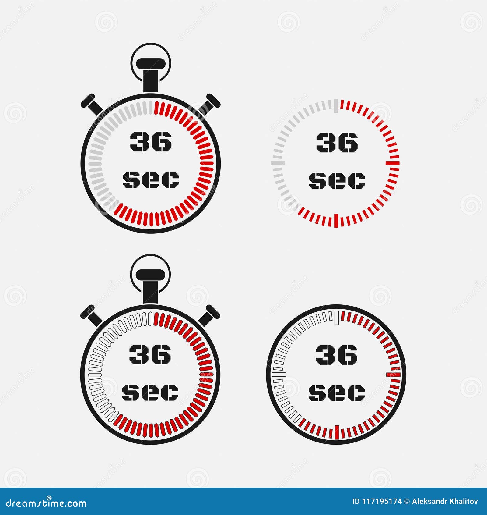 Timer 36 Seconds on Gray Background . Stock Illustration - Illustration ...