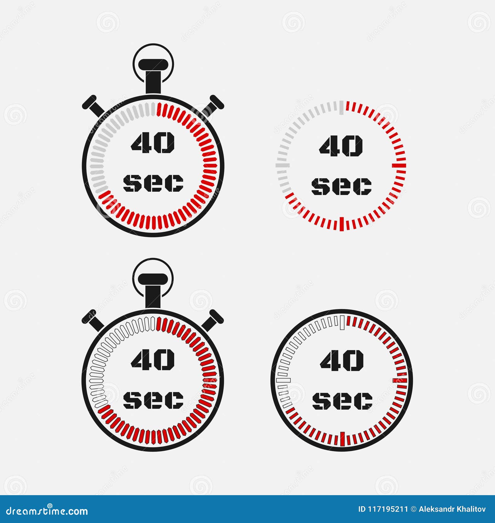 Timer 40 Seconds on Gray Background . Stock Illustration - Illustration ...