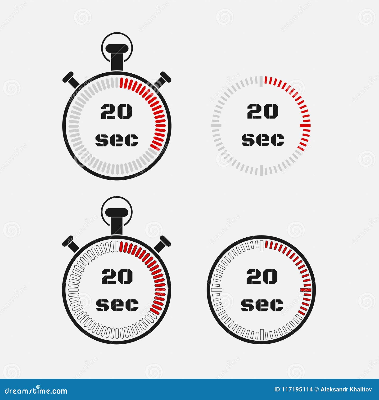 Timer 20 Seconds on Gray Background . Stock Illustration - Illustration ...