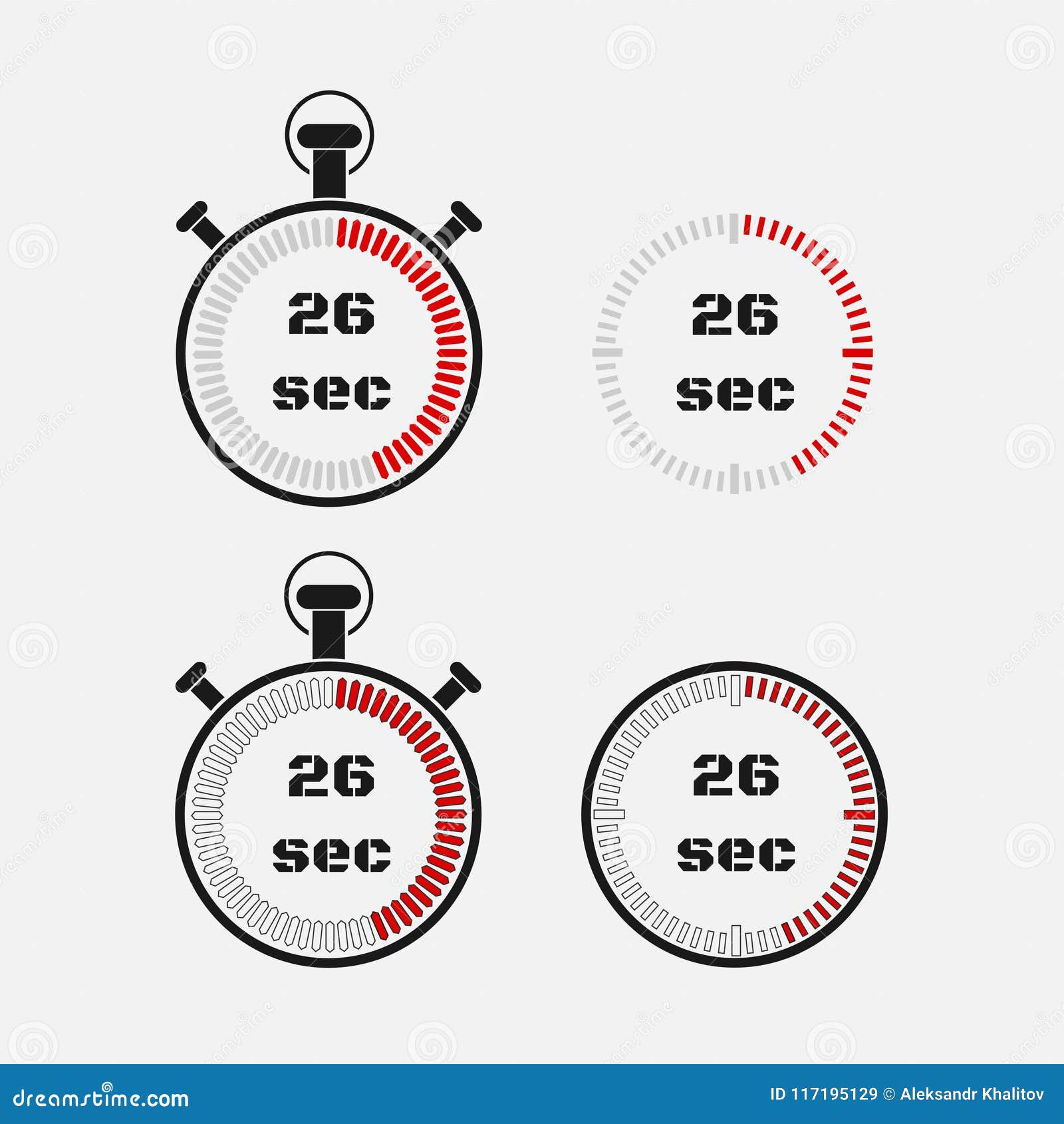 Timer 26 Seconds on Gray Background . Stock Illustration - Illustration ...