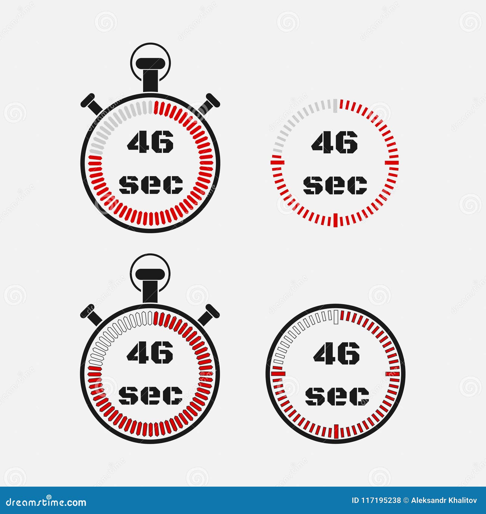 Timer 46 Seconds on Gray Background . Stock Illustration - Illustration ...