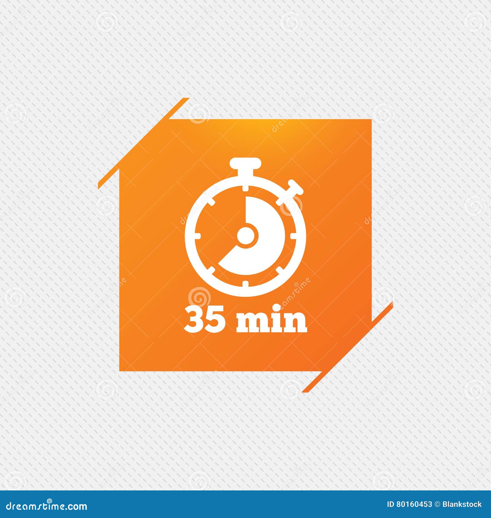Timer Sign Icon. 35 Minutes Stopwatch Symbol Stock Illustration ...