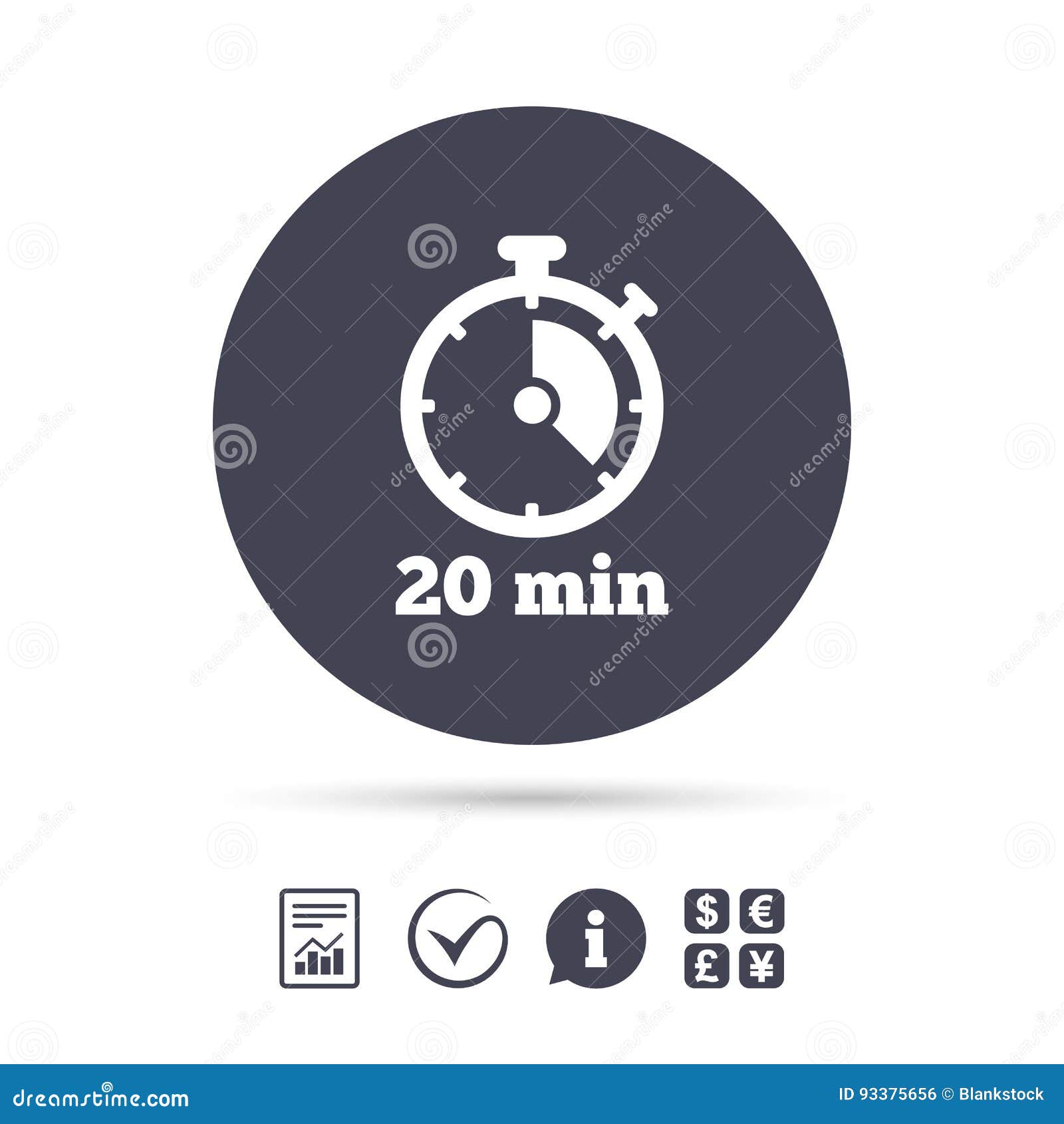 Timer Sign Icon. 20 Minutes Stopwatch Symbol Stock Vector ... Timer Sign Icon. 20 Minutes Stopwatch Symbol Stock Vector ...