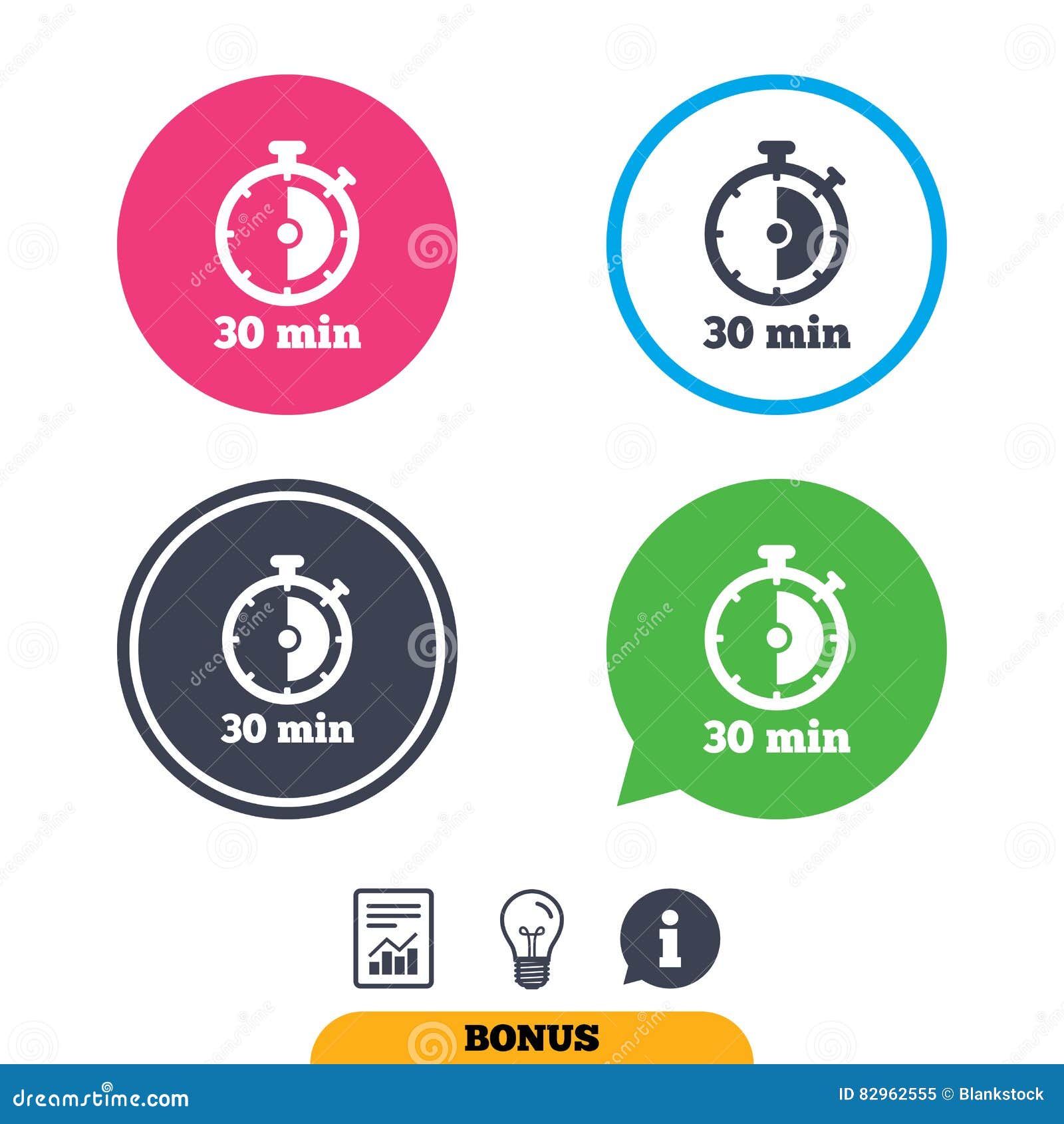 30 Minutes Stopwatch Symbol, Timer Icons Set With Long Shadow Vector ... 30 Minutes Stopwatch Symbol, Timer Icons Set With Long Shadow Vector ...