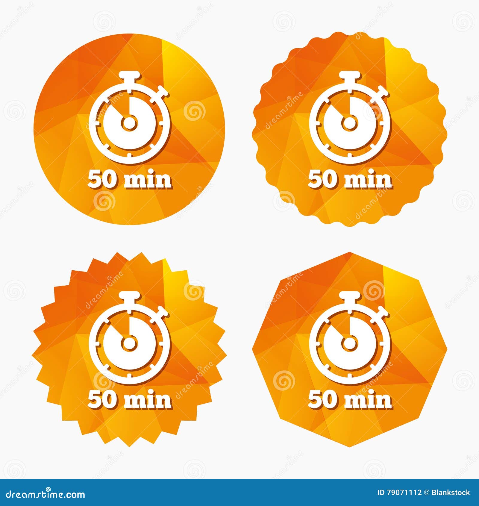 Timer Sign Icon. 50 Minutes Stopwatch Symbol Stock Vector ...