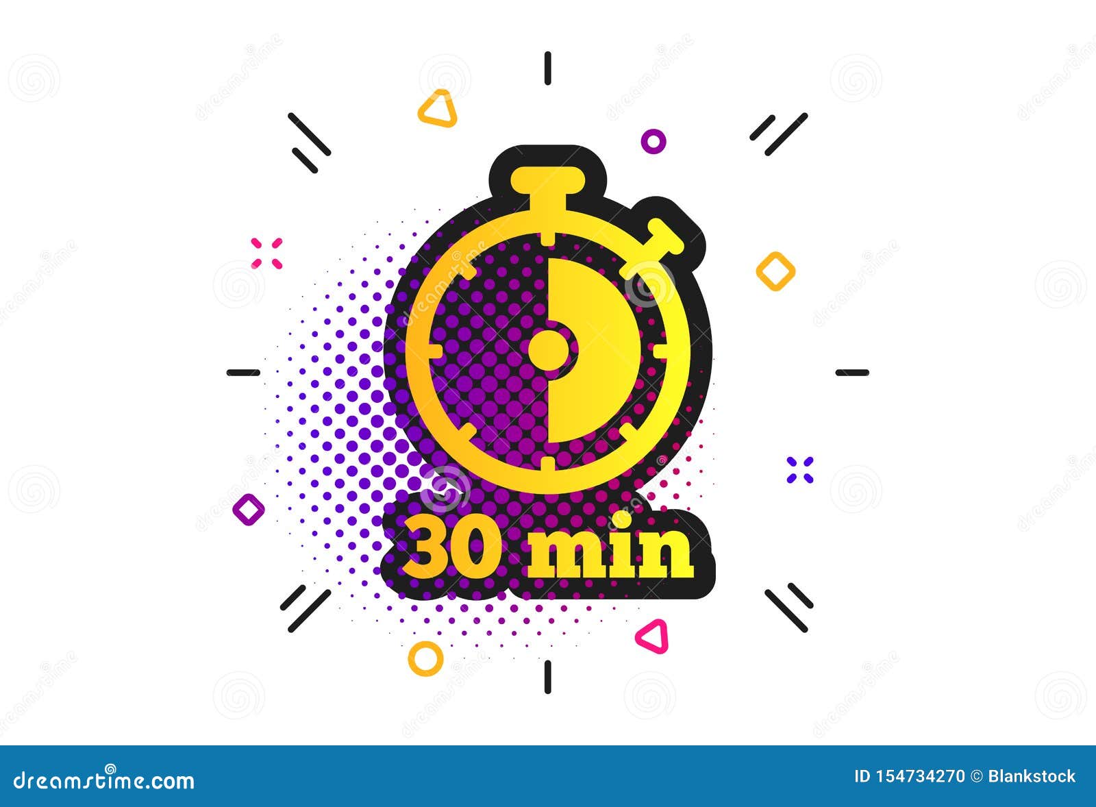Timer Sign Icon. 30 Minutes Stopwatch Symbol. Vector Stock Vector ...