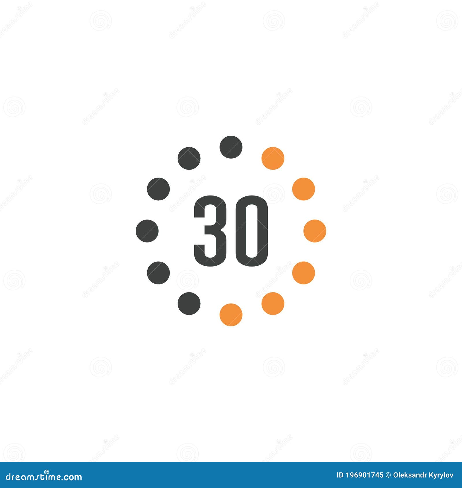 Timer Sign 30 Min on White Background. Countdown Stock Vector ...