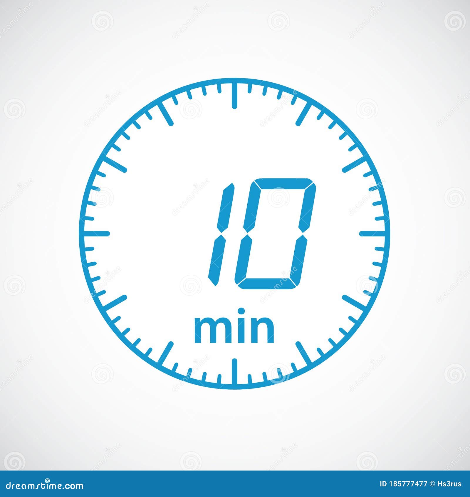 Timer Sign 10 Min on White Background. Countdown Stock Vector ...