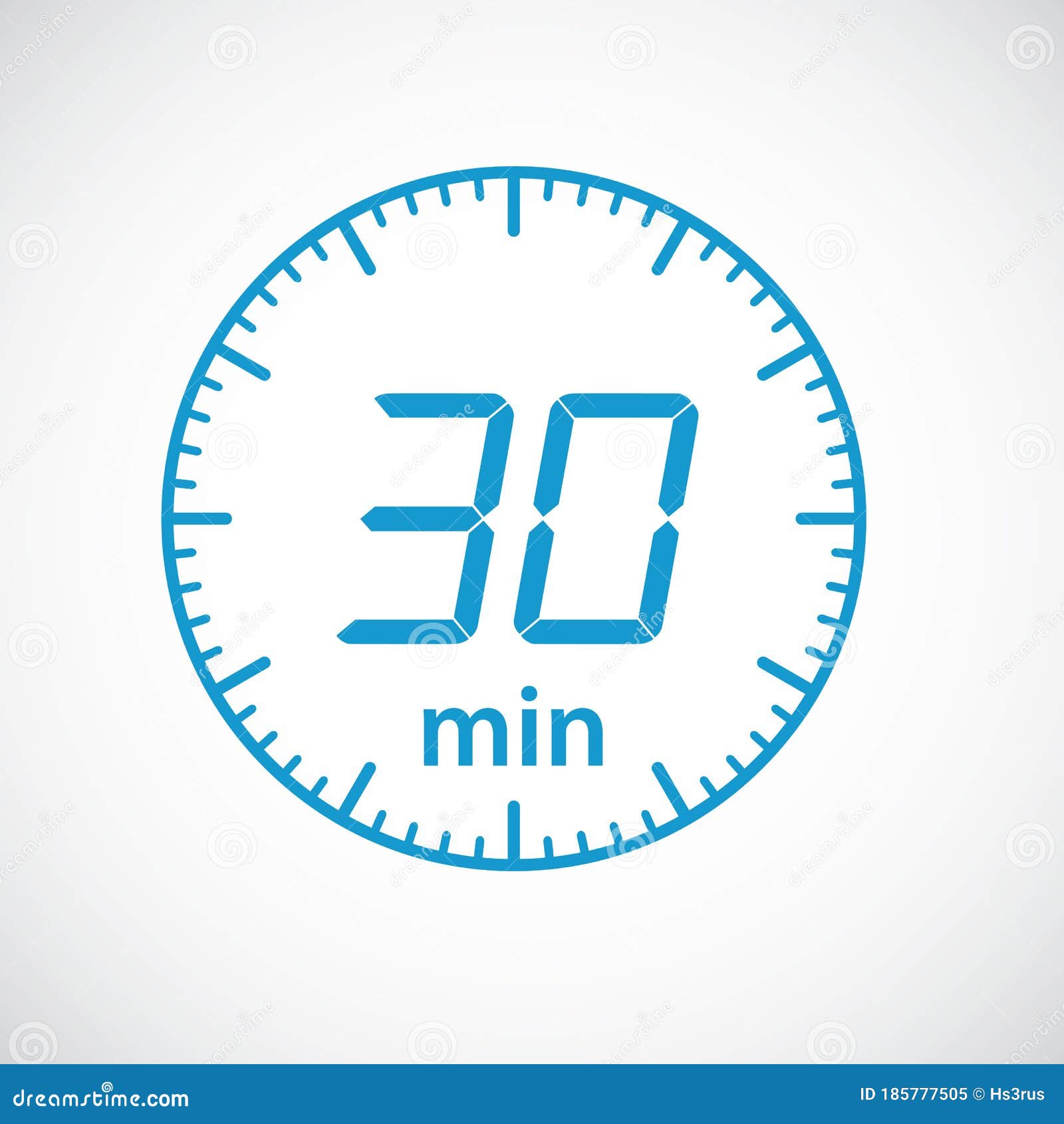 Timer Sign 30 Min on White Background. Countdown Stock Vector ...