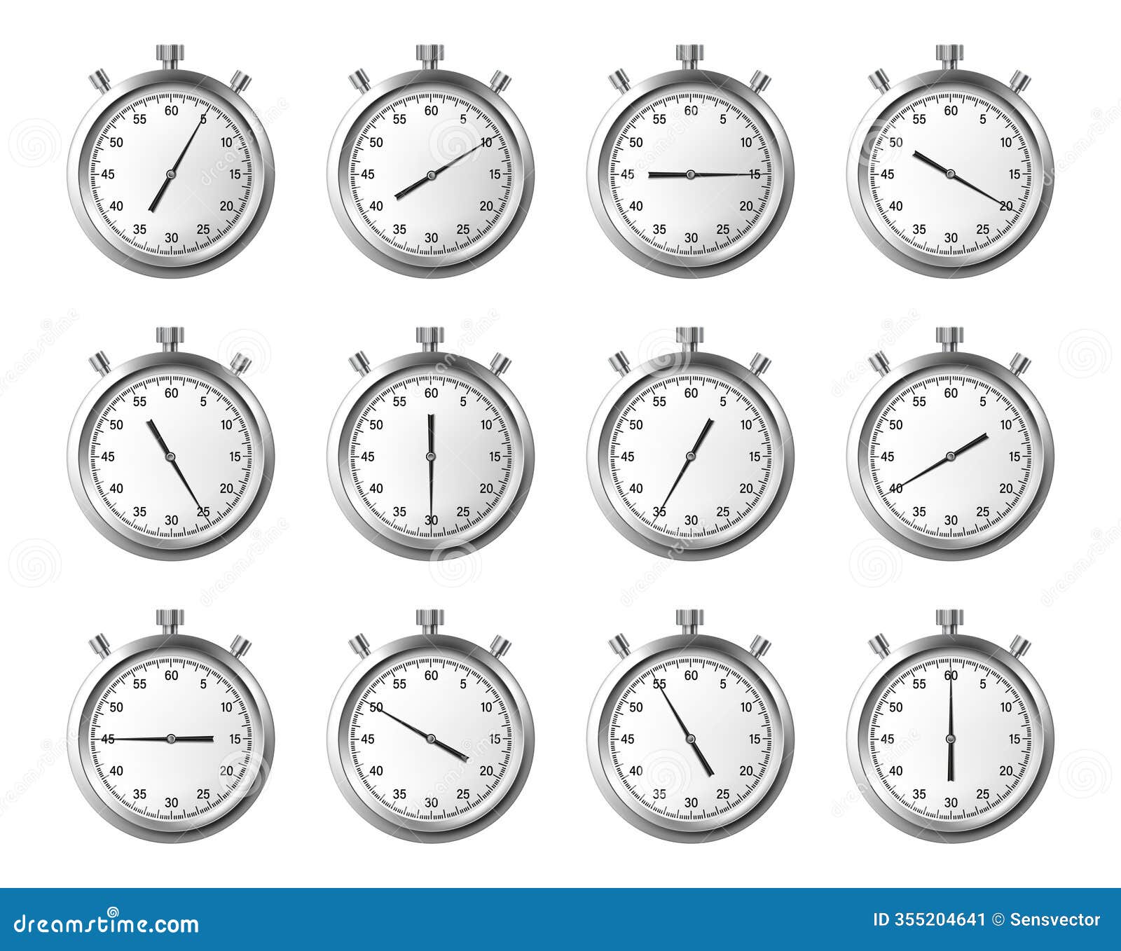 Timer or Stopwatch with Buttons and Face Stock Illustration ...