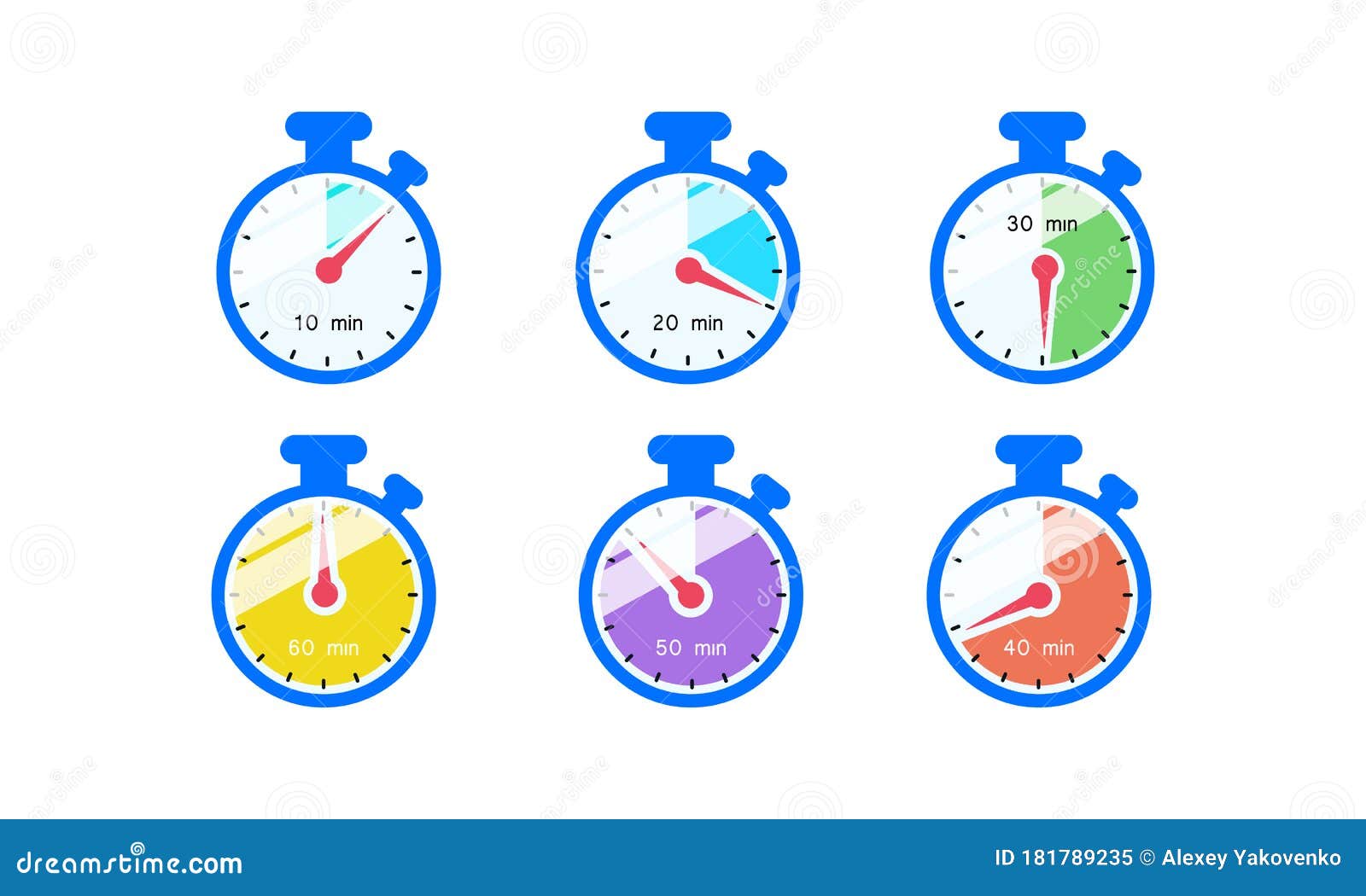 Flat Countdown Timer, White Paper Style Vector Illustration ...