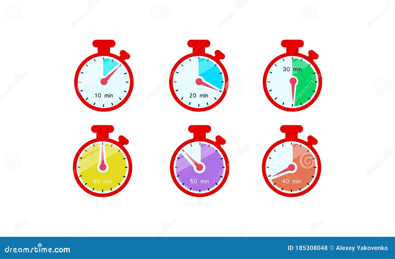 Flat Countdown Timer, White Paper Style Vector Illustration | CartoonDealer.com #44545888