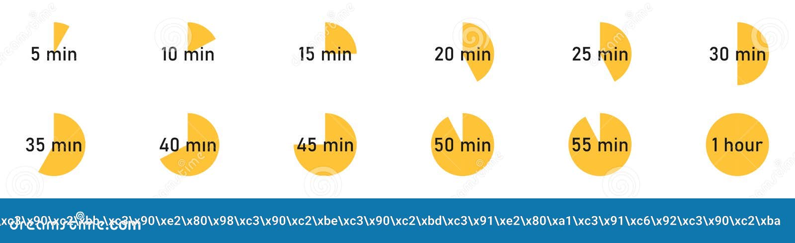 Timer and Stopwatch with Different Minutes. Measurement of Time. Vector ...