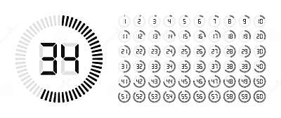 Timer and Stopwatch Icon Set with Digital Numbers. Countdown Timer or ...