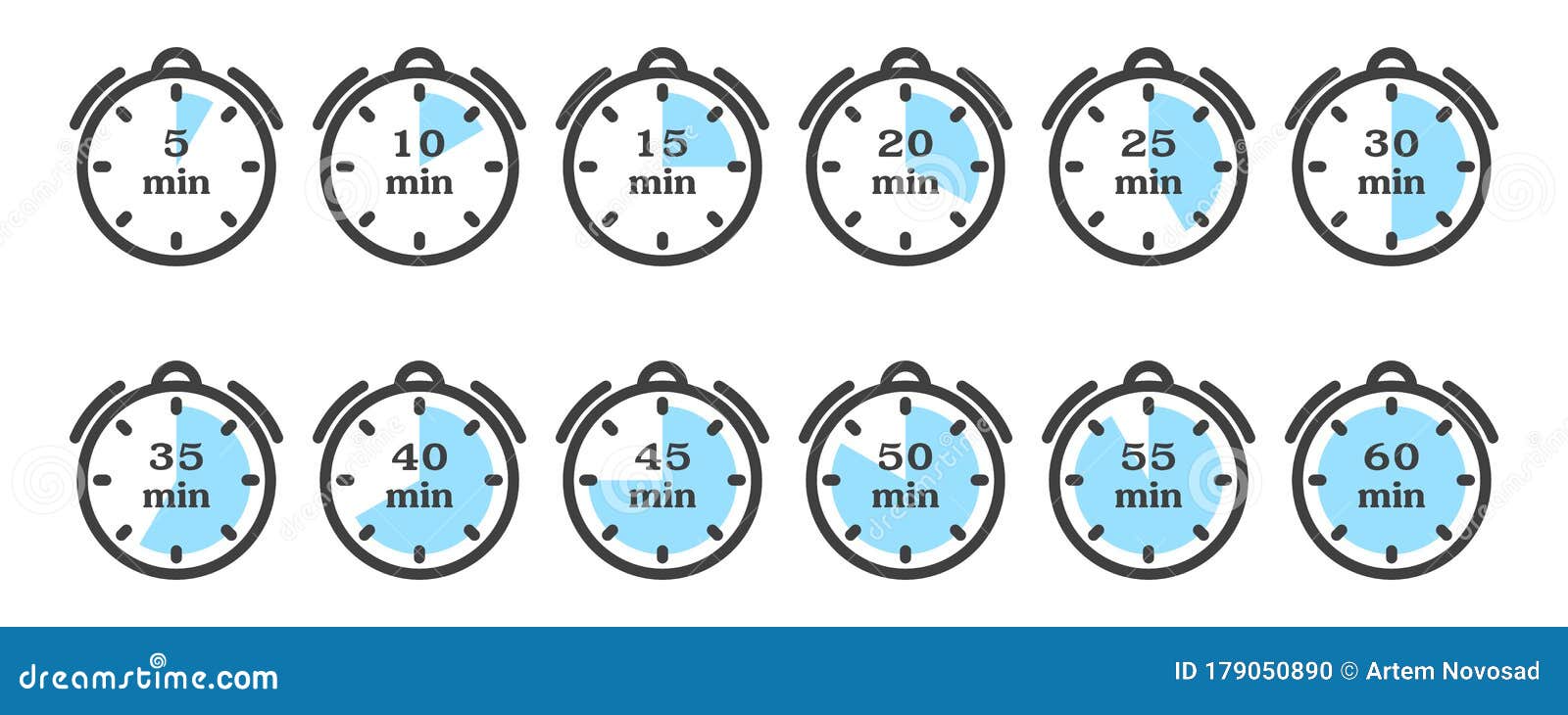 Timer and Stopwatch Icon Set. a Minimalistic Image of a Watch with ...