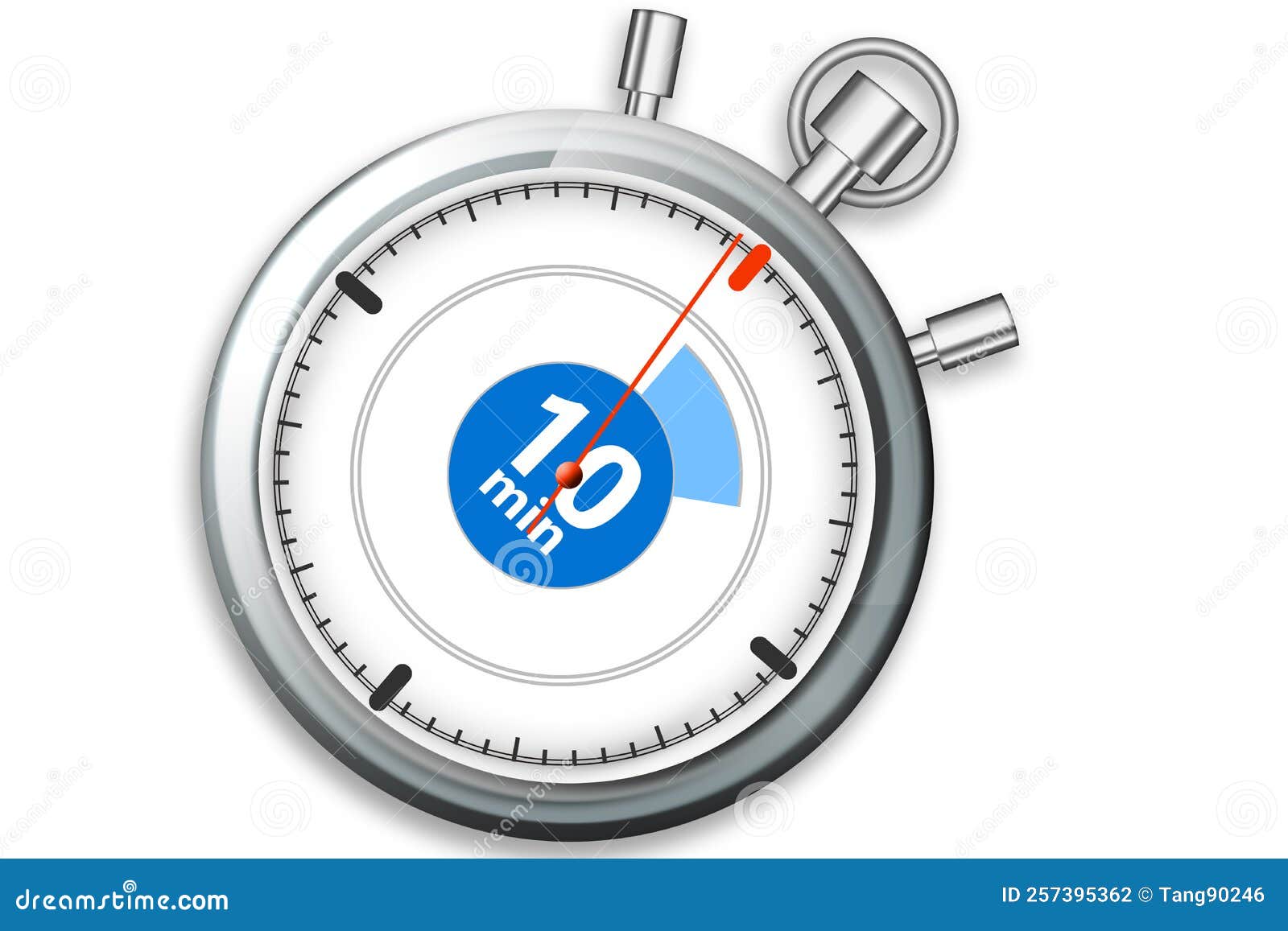 Timer on Stopwatch with 10 Minutes Isolated Stock Illustration ...
