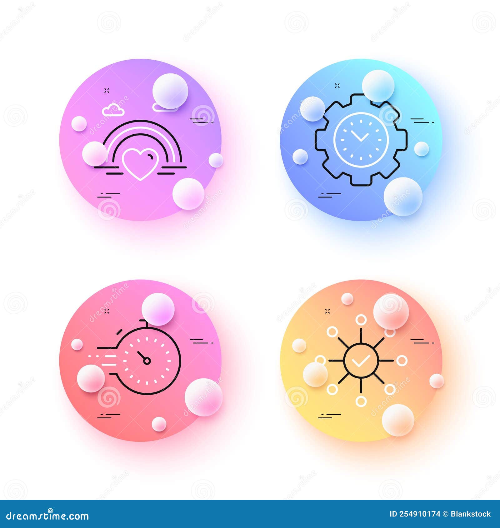 Timer Survey Check And Lgbt Minimal Line Icons For Web Application