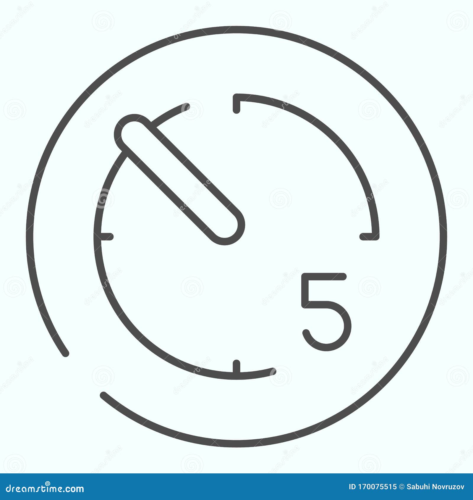 Timer Thin Line Icon. Stopwatch Vector Illustration Isolated on White ...