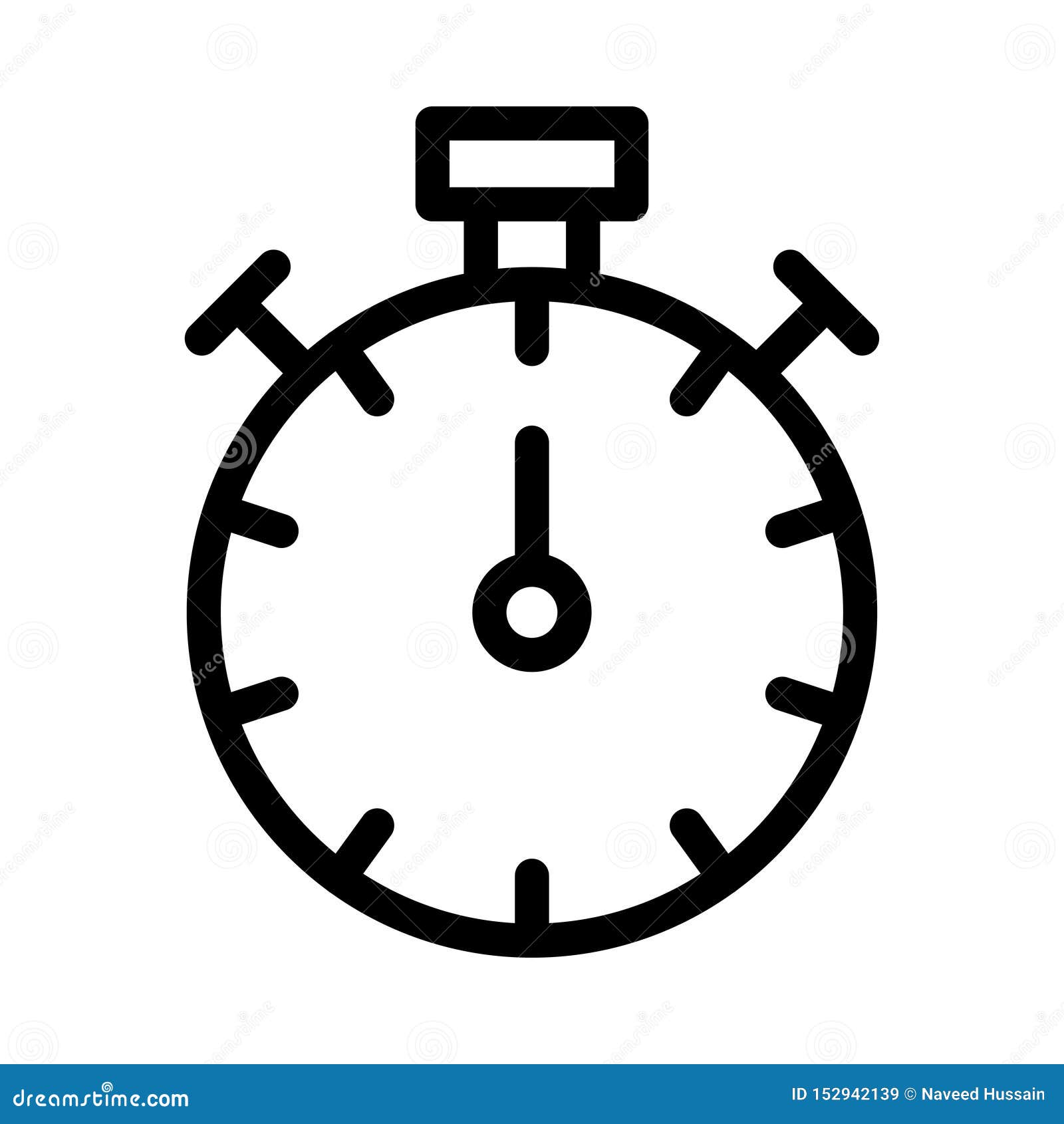 Timer Thin Line Vector Icon Stock Vector - Illustration of measure ...