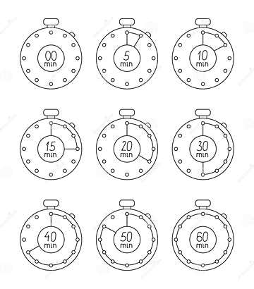 Timer Time Countdown. Coloring Page Stock Vector - Illustration of ...