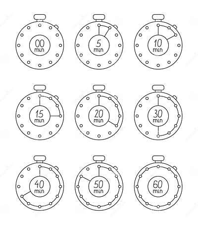 Timer Time Countdown. Coloring Page Stock Vector - Illustration of ...