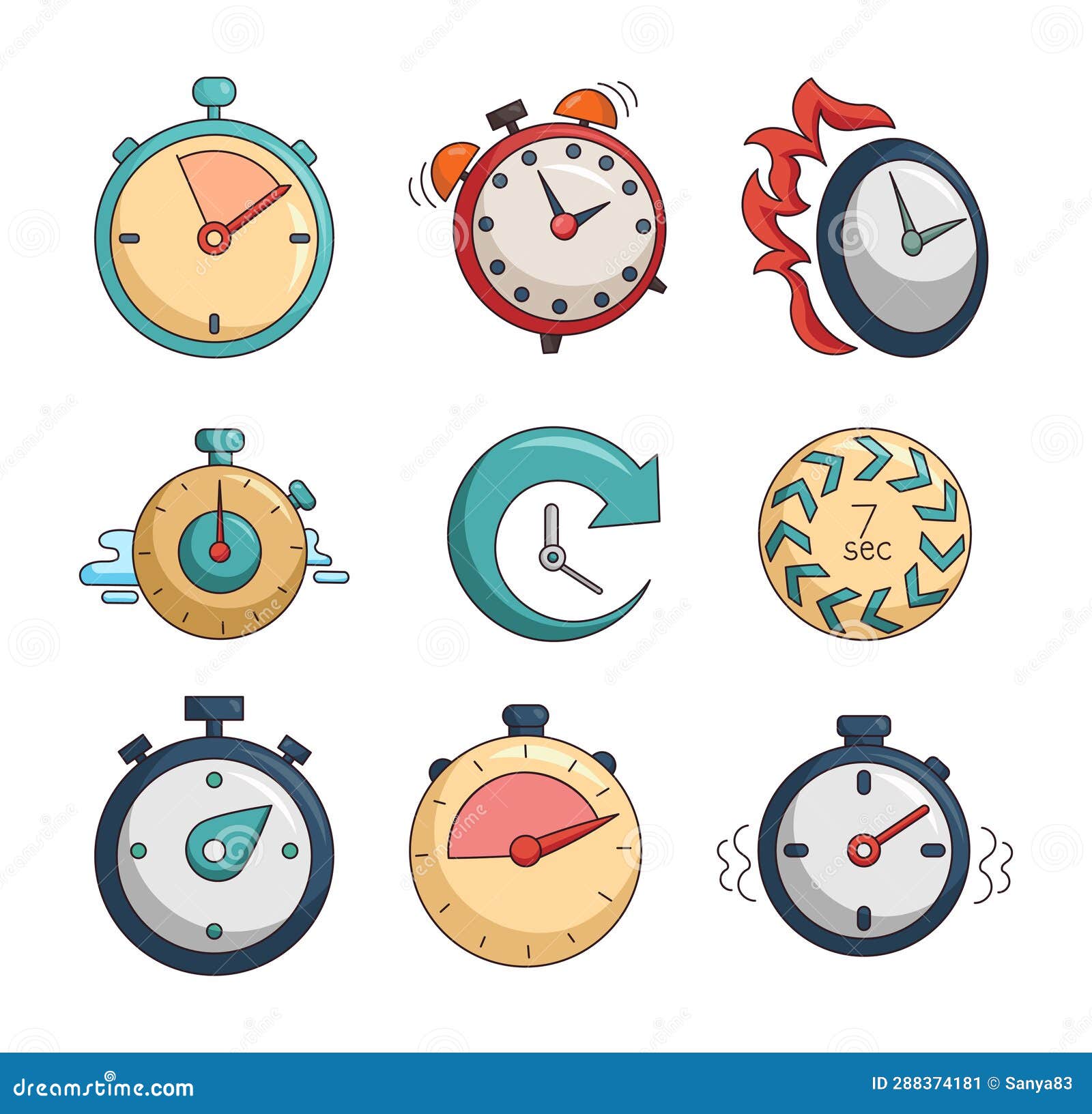 Timer Time Countdown. Stopwatch Watch Device Stock Illustration ...