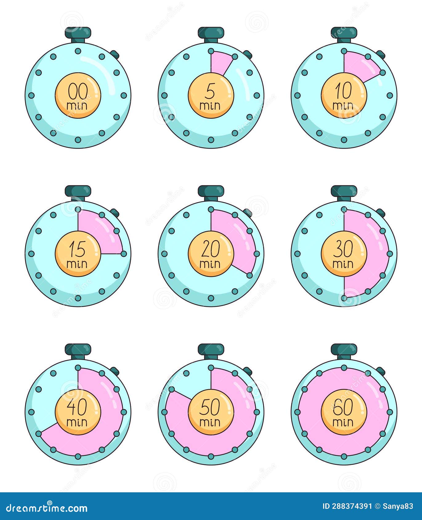 Timer Time Countdown. Stopwatch Watch Device Stock Illustration ...