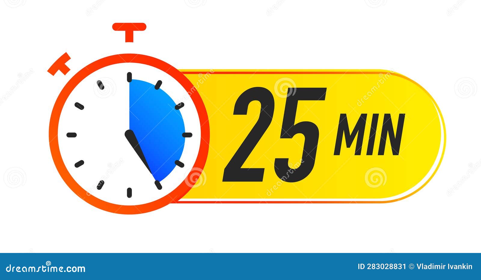 Timer Vector Icon 25 Minutes Vector Colorful Style Stock Vector ...