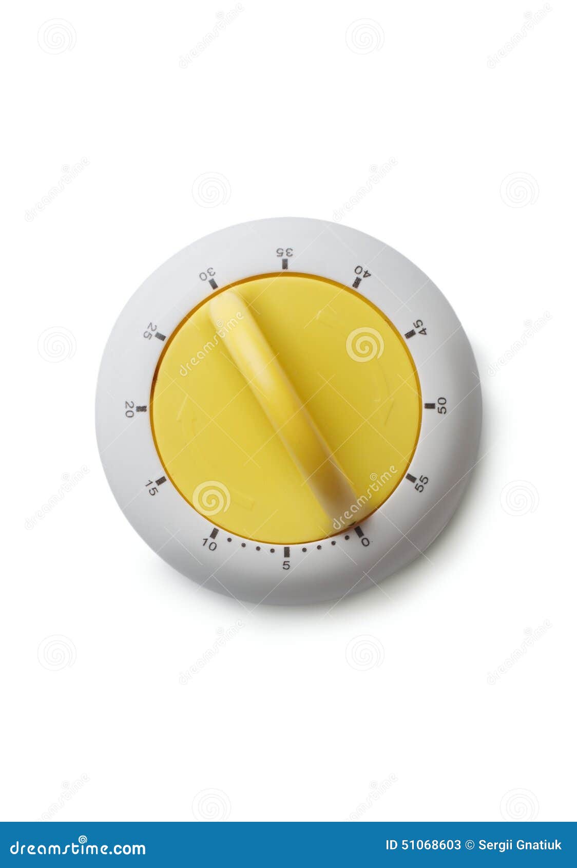 Timer with Yellow Knob stock image. Image of white, timer - 51068603