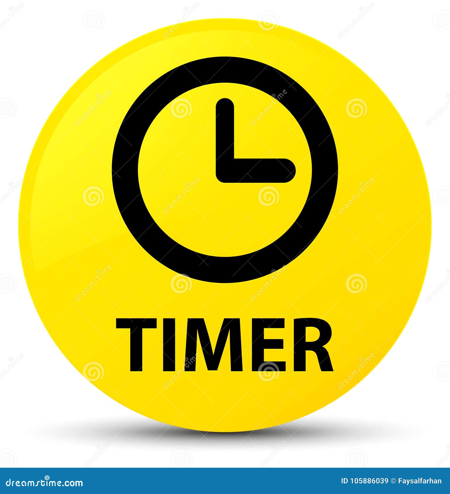 Timer yellow round button stock illustration. Illustration of round ...