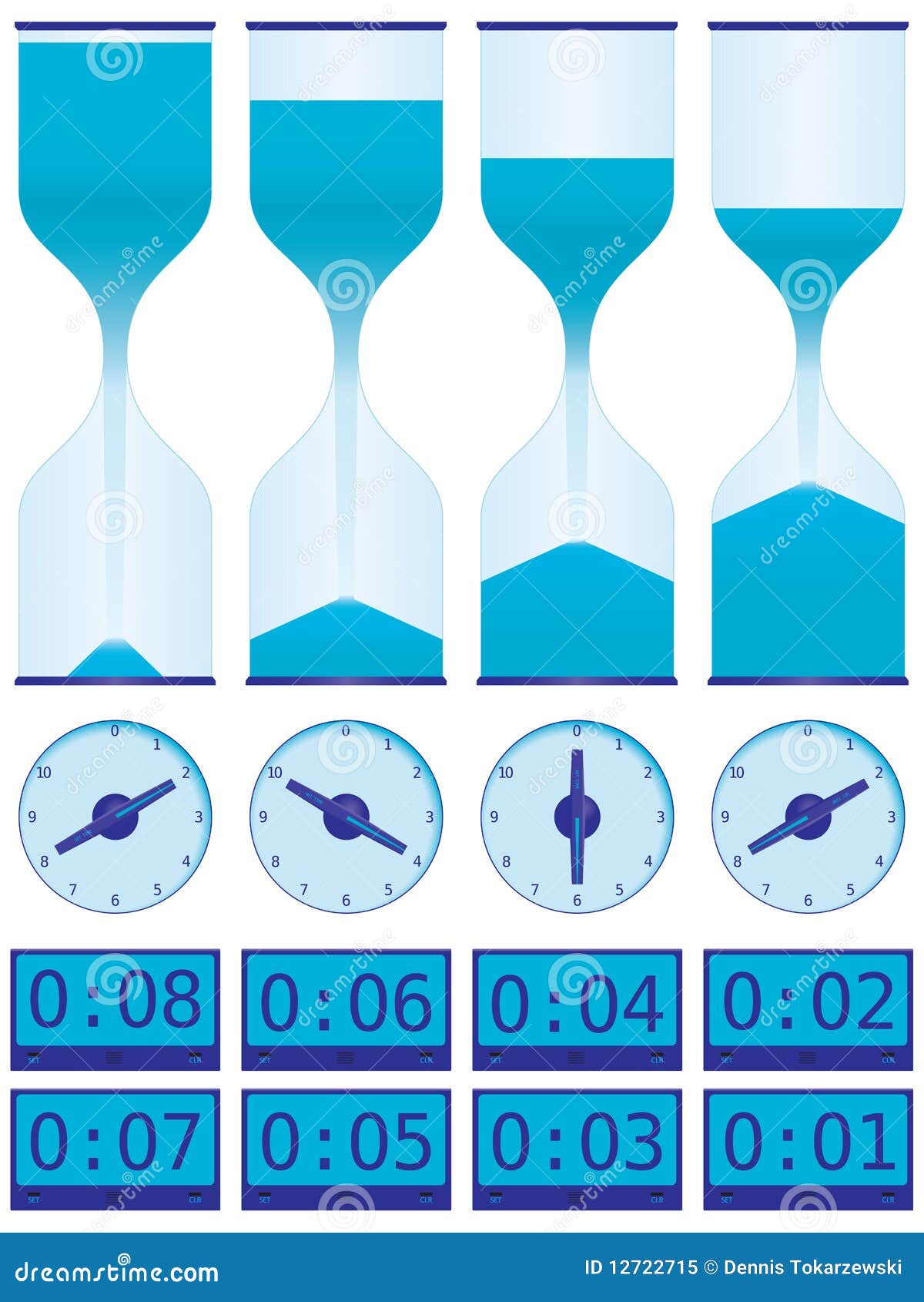 Timers stock vector. Illustration of blue, time, digital - 12722715