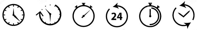 Timers Icon Set. Vector Countdown Circle Clock Stock Vector ...