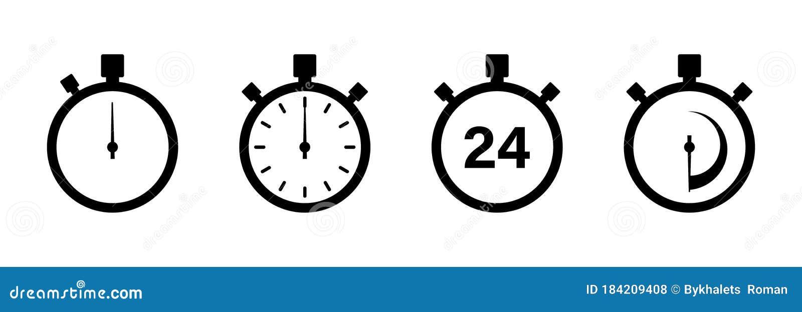 Timers Icon On White Background Isolated Vector Set Of Elements Time