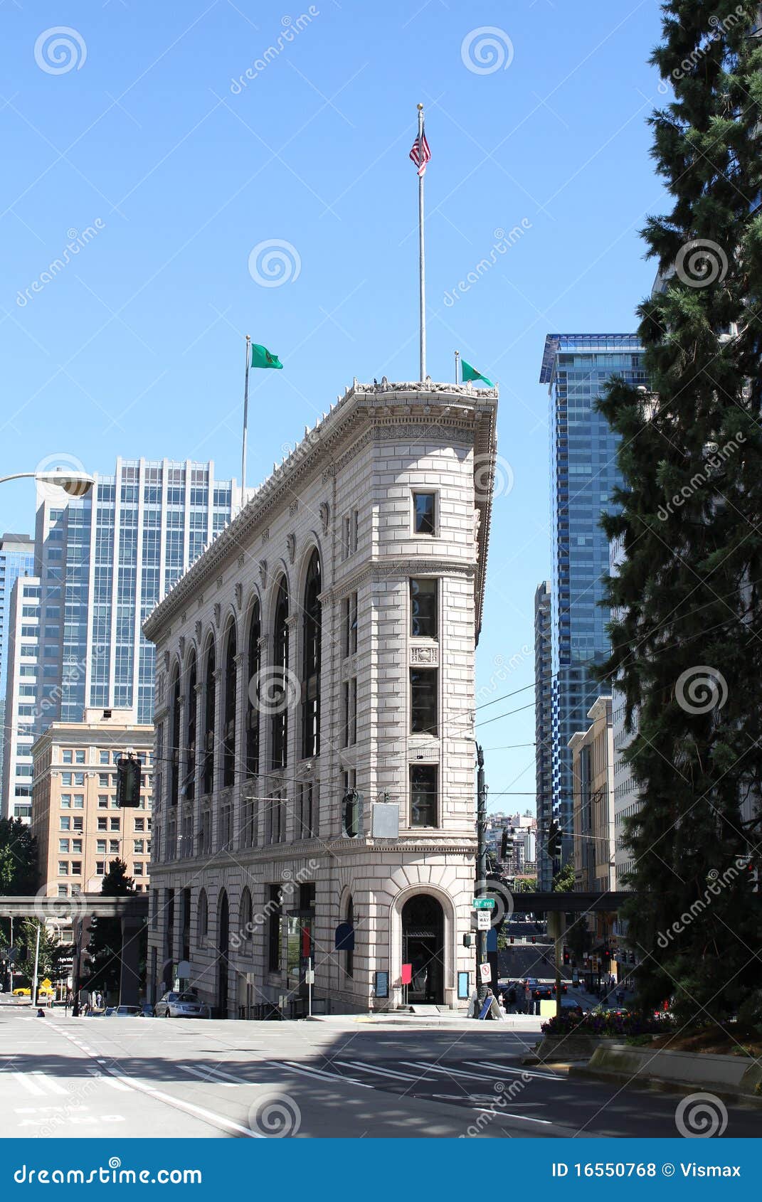 Times Building, Downtown Seattle Stock Photo - Image of scene, vertical ...